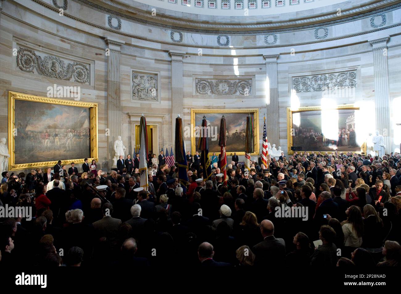 The color guard enters at the tribute in celebration of the ...