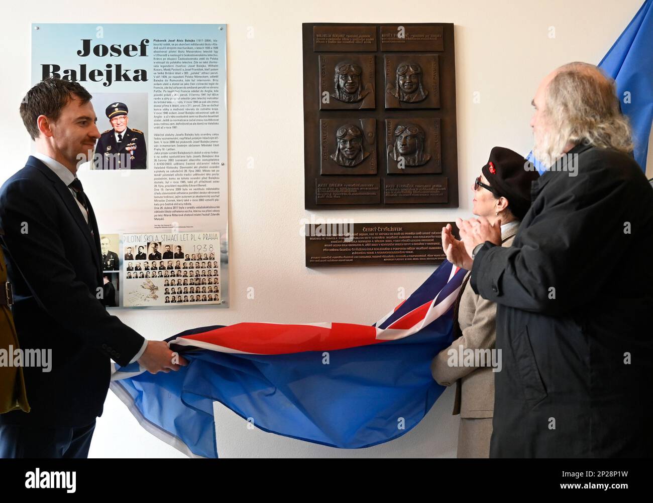 Valasske Klobouky, Czech Republic. 04th Mar, 2023. Unveiling of plaque ...