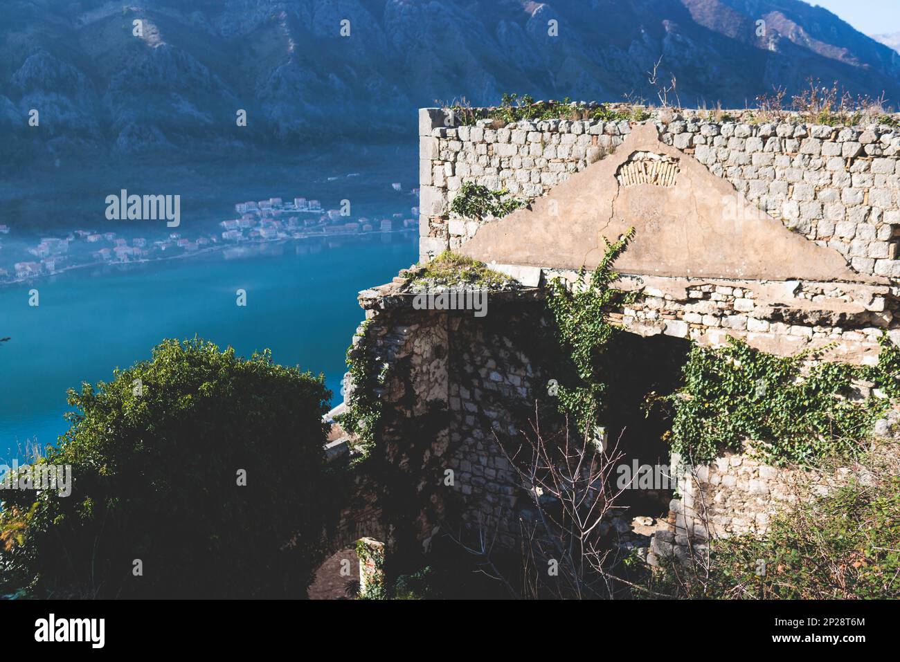 Kotor, Montenegro, process of climbing to the top of San Giovanni ...