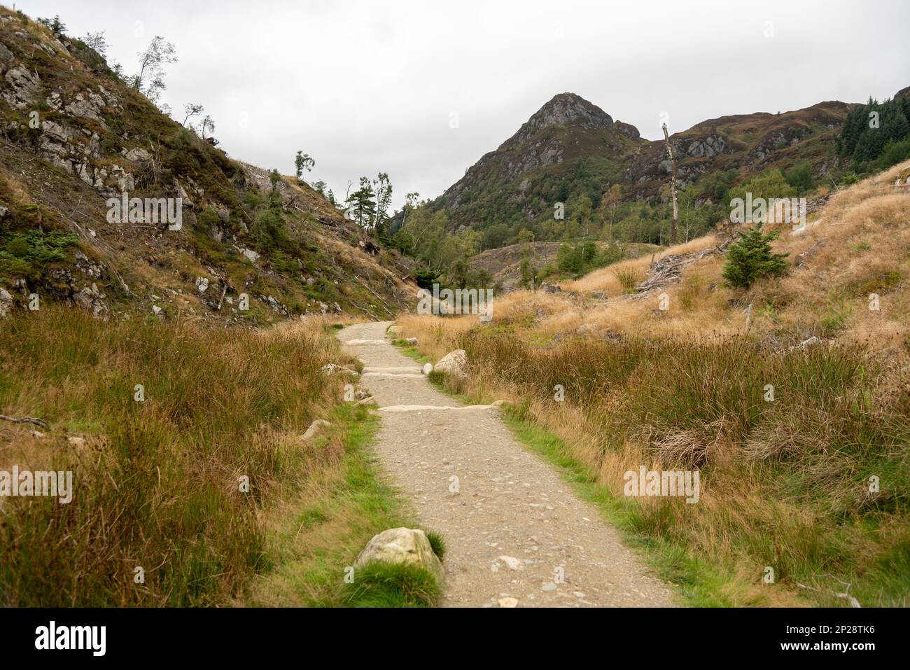 Amazing mountain path in the Scottish highlands landscape Stock Photo ...