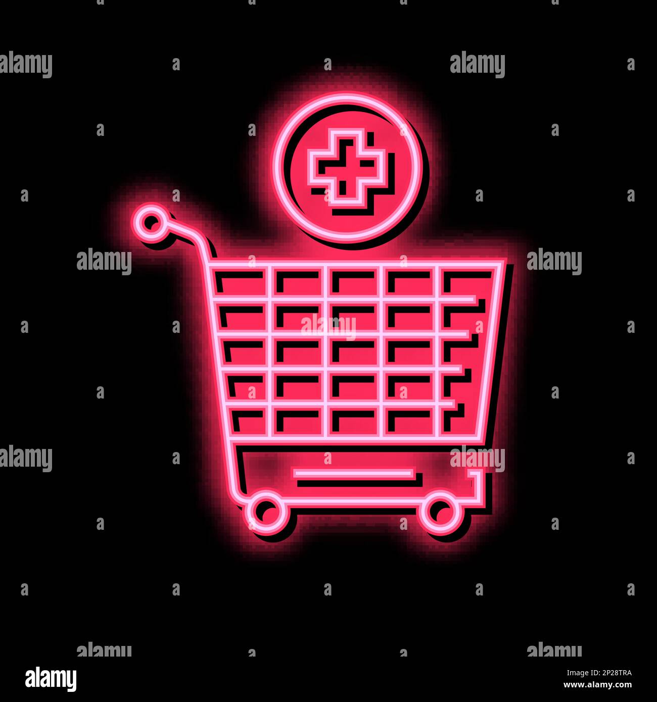 supermarket cart adding products neon glow icon illustration Stock ... supermarket cart adding products neon glow icon illustration Stock ...