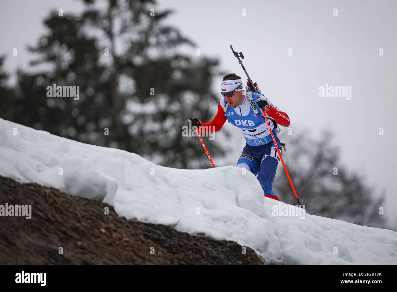 Michal Krcmar of Czech Republic competes during the men's Biathlon ...
