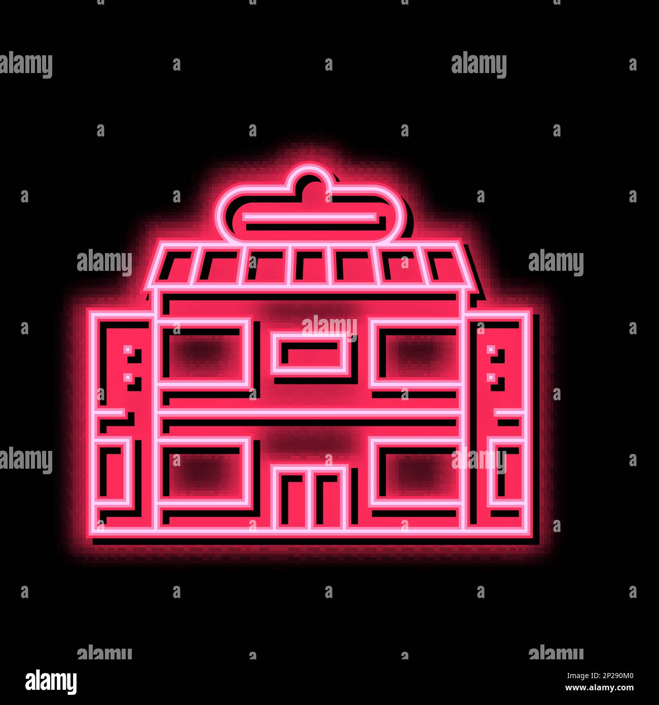 supermarket building color icon vector flat illustration Stock Vector ...