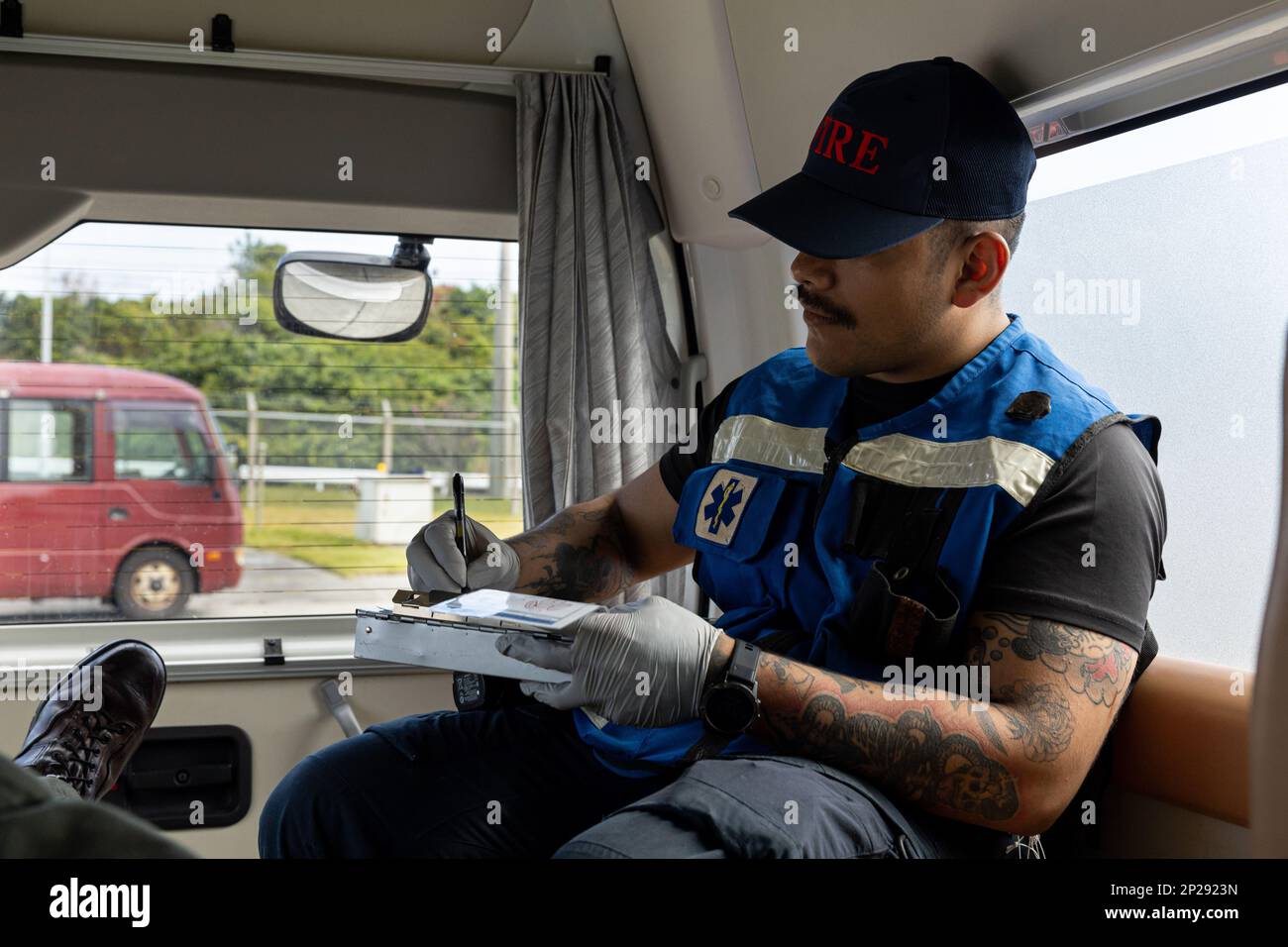 U.S. Navy Petty Officer 3rd Class Antonio Coss, a hospital corpsman ...