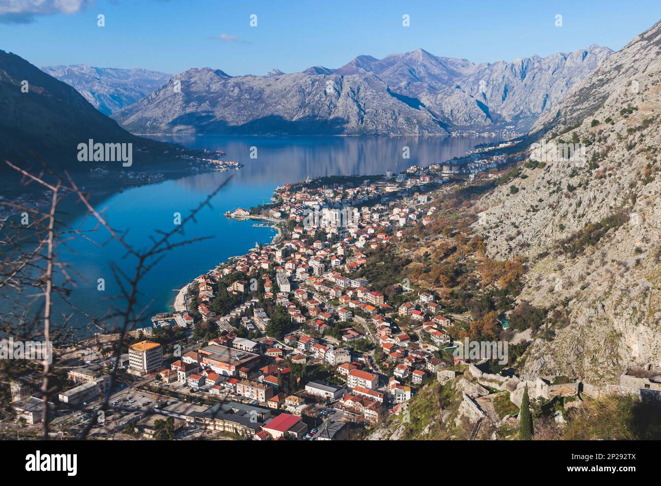 Kotor, Montenegro, process of climbing to the top of San Giovanni ...