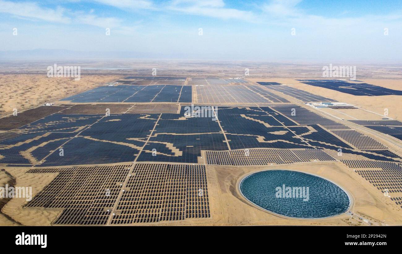 Erdos. 3rd Mar, 2023. This aerial photo taken on March 3, 2023 shows a ...