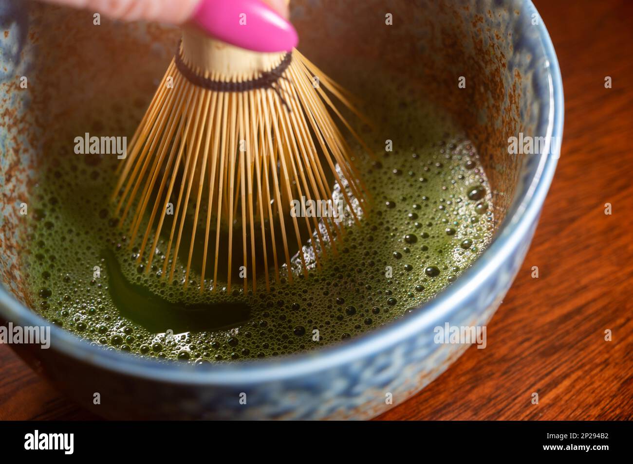 Preparation of green Matcha tea from finely ground powder of specially ...