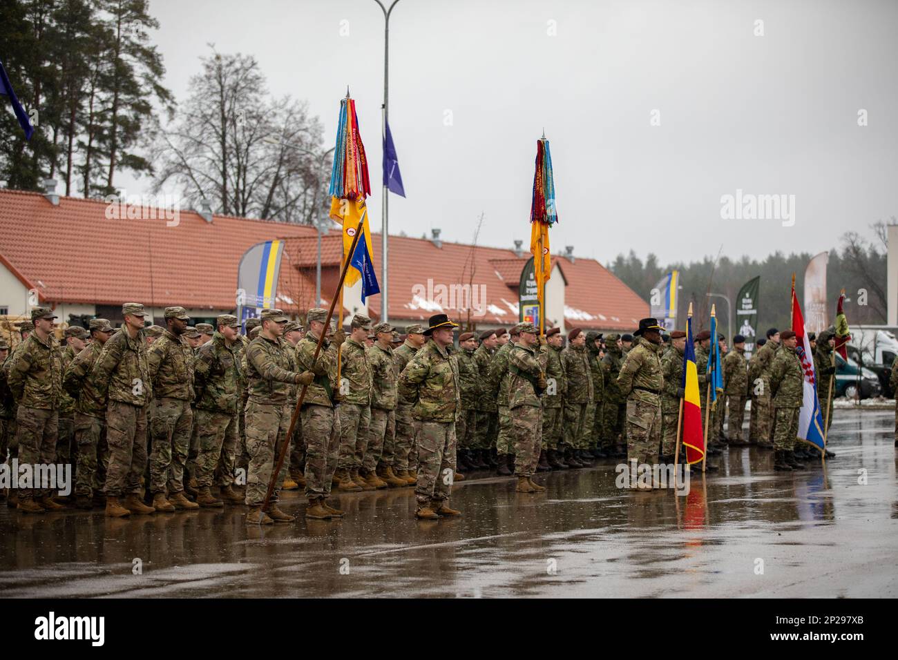 U.S. Soldiers assigned to NATO eFP Battle Group Poland, including ...