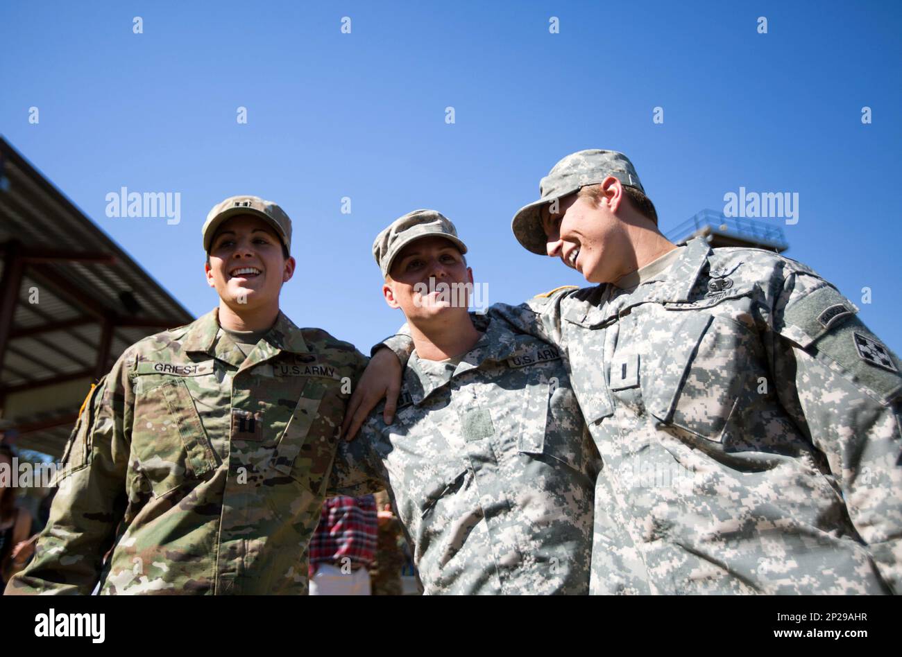 U.S. Army Capt. Kristen Griest, left, Maj. Lisa Jaster, center, and ...