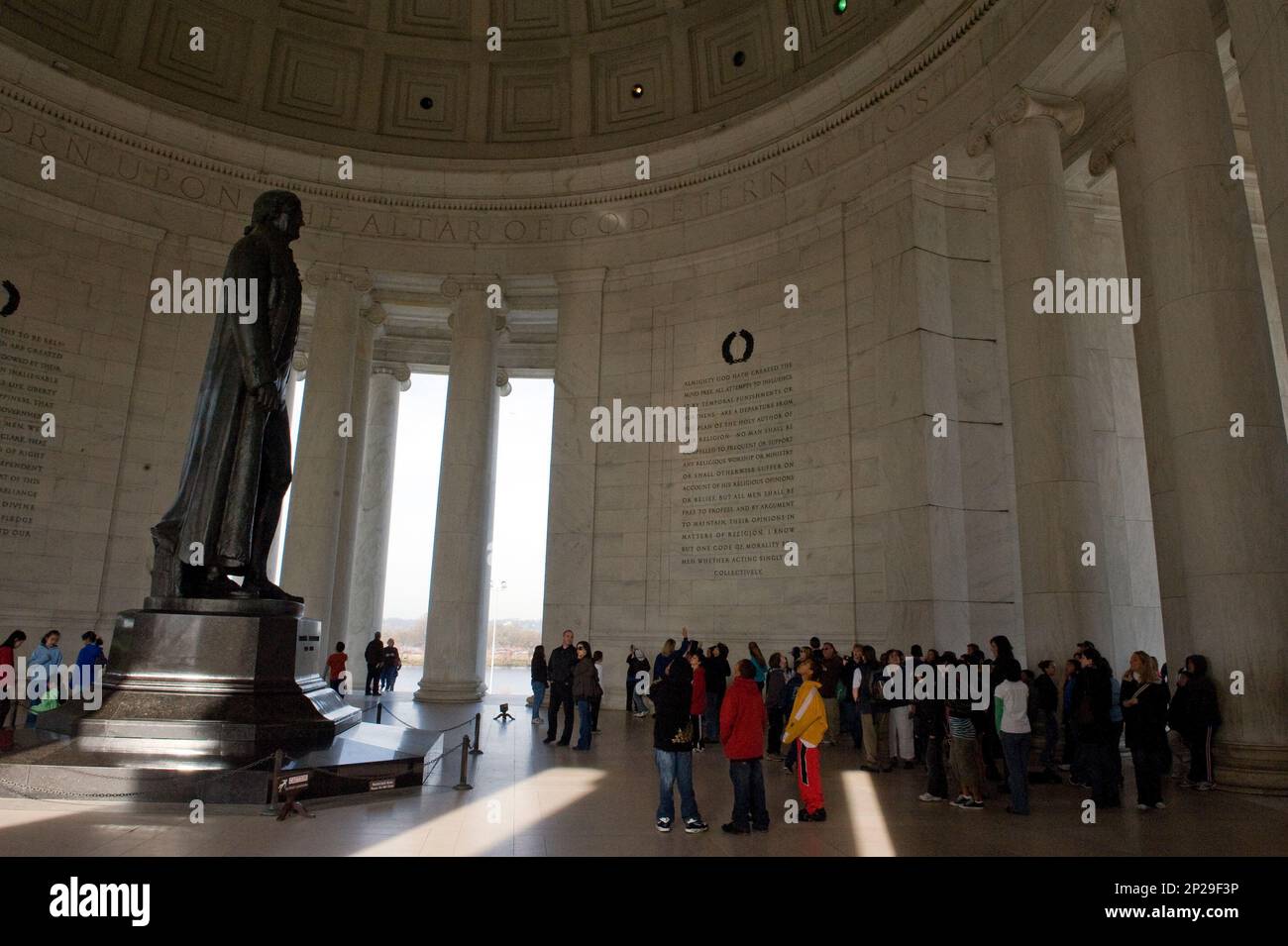 The Thomas Jefferson Memorial, modeled after the Pantheon of Rome, is ...