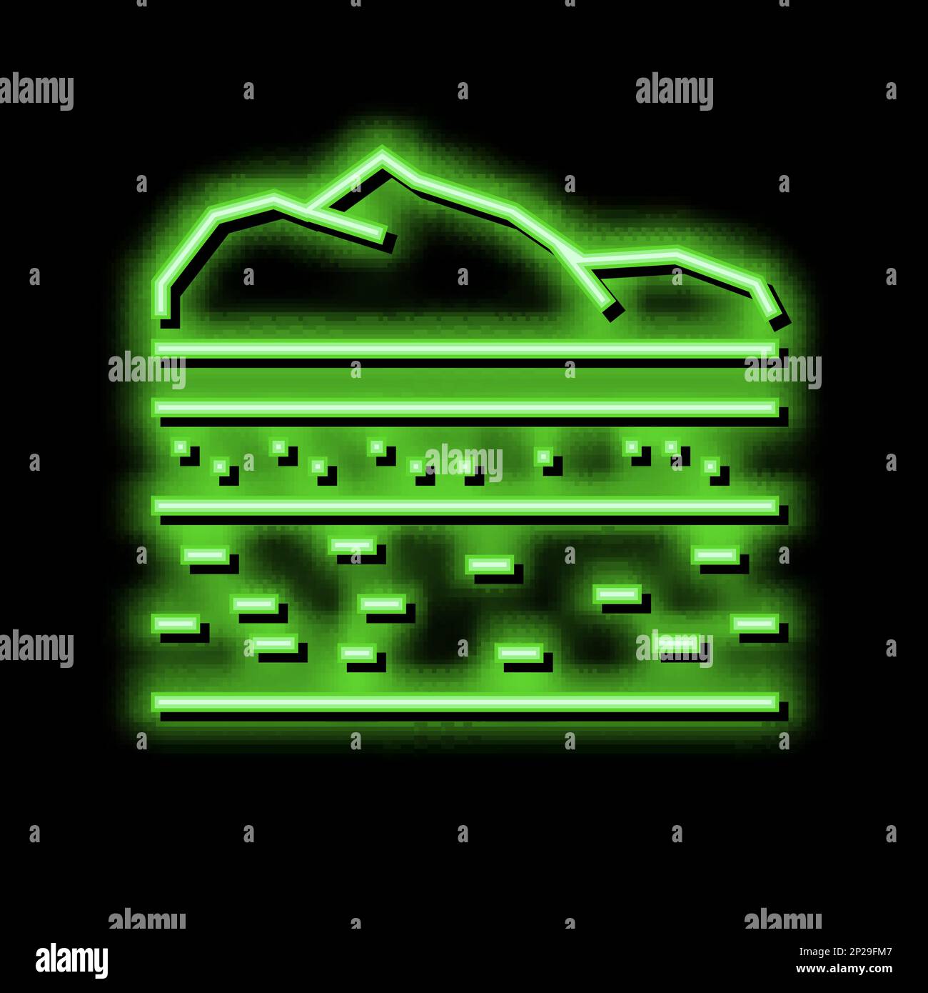 lithosphere ecosystem neon glow icon illustration Stock Vector Image ...