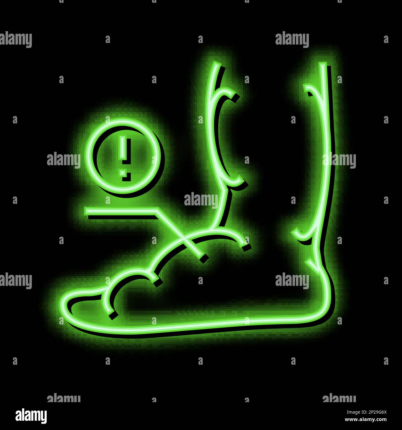 leg edema critical leg health problem neon glow icon illustration Stock ...