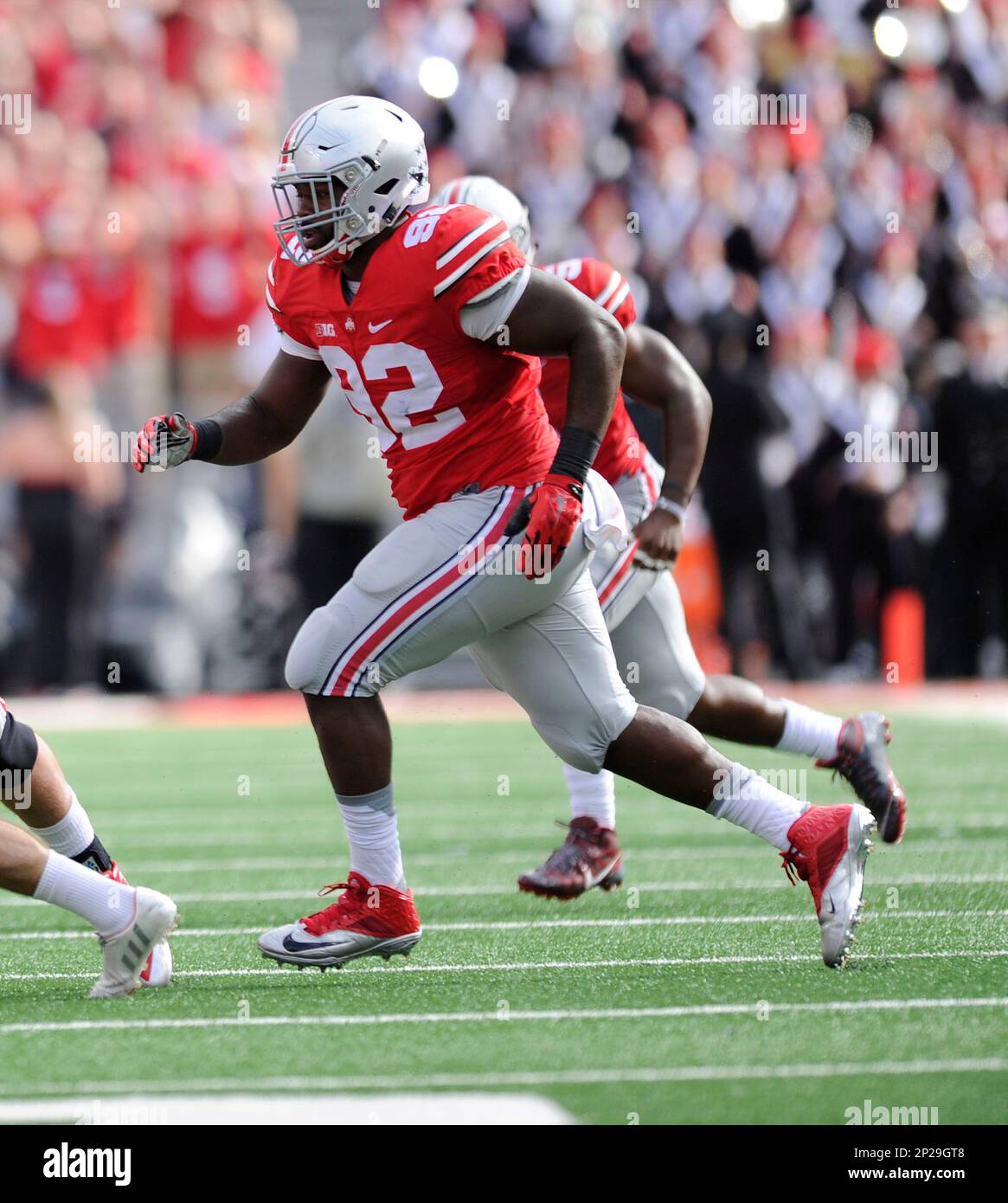Ohio State Buckeyes Adolphus Washington (92) during a game against the ...