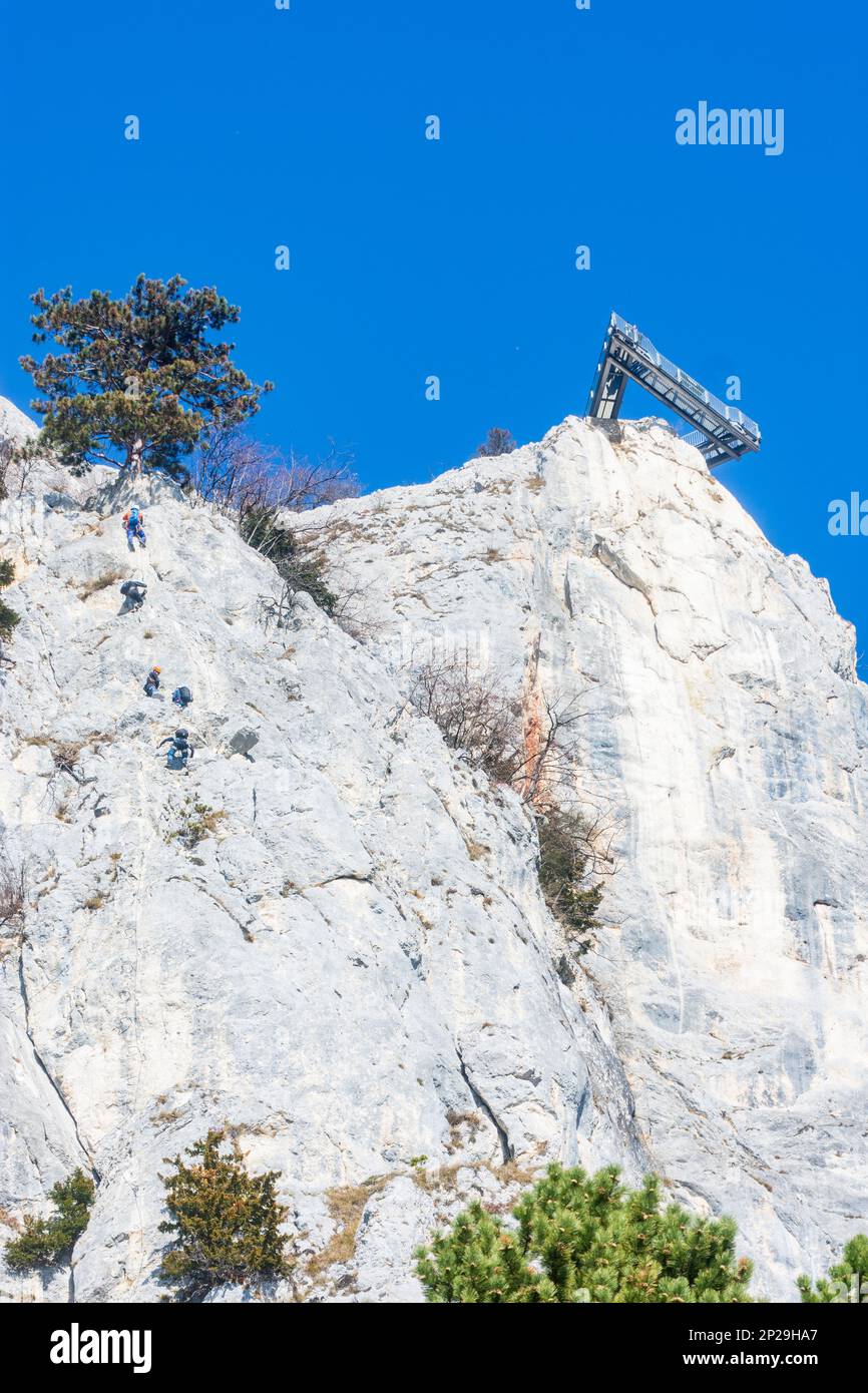 Naturpark Hohe Wand: mountain Hohe Wand, climber at via ferrata "ÖTK ...