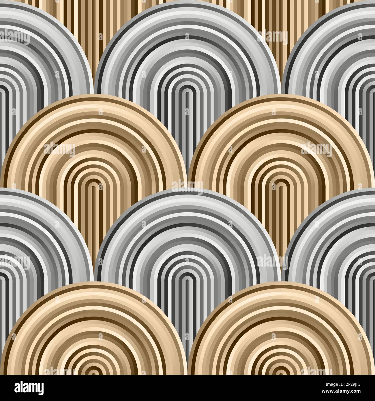 Crazy curves - tangled geometric pattern with golden and silver ...