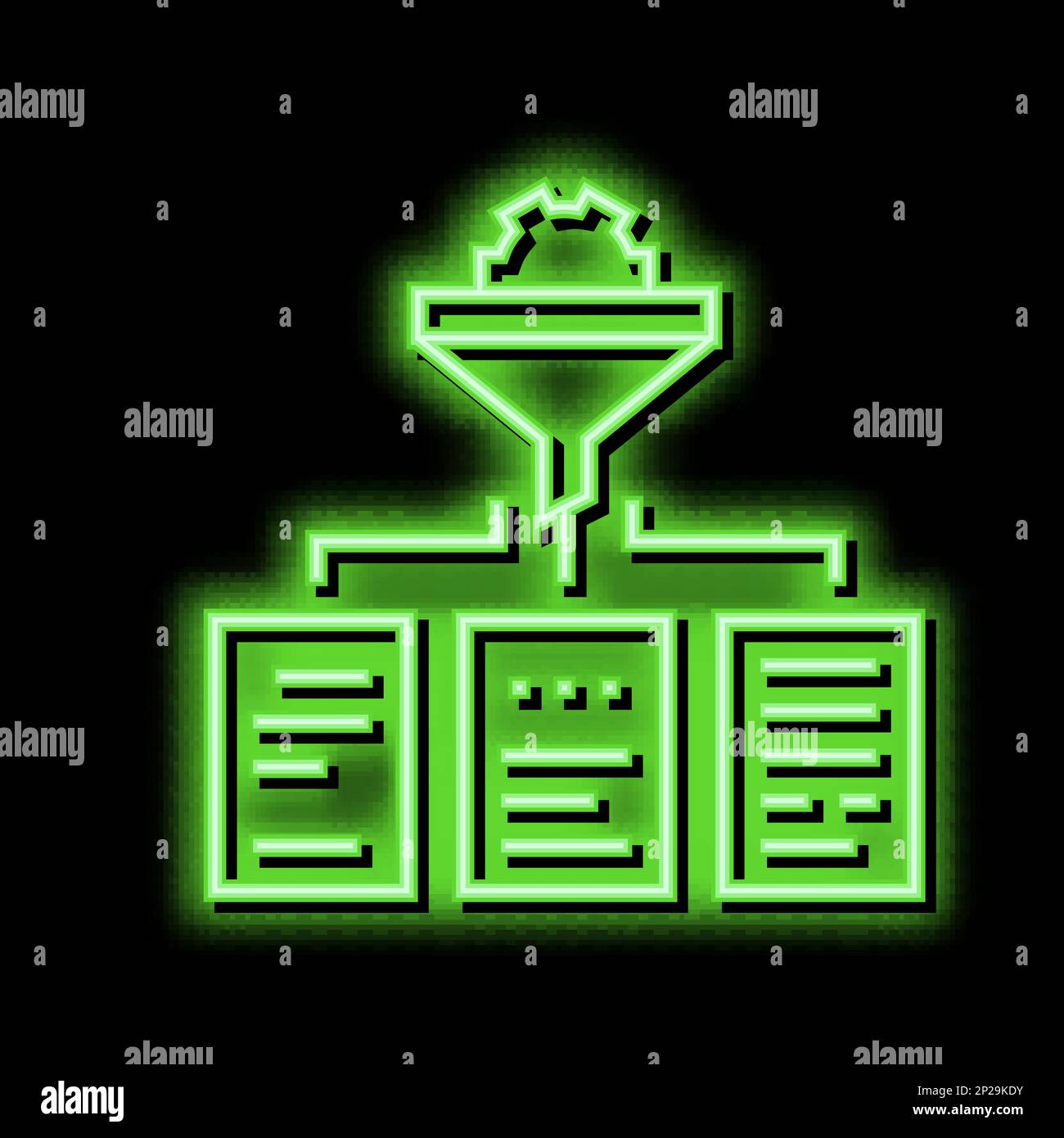 filtration neural network neon glow icon illustration Stock Vector ...
