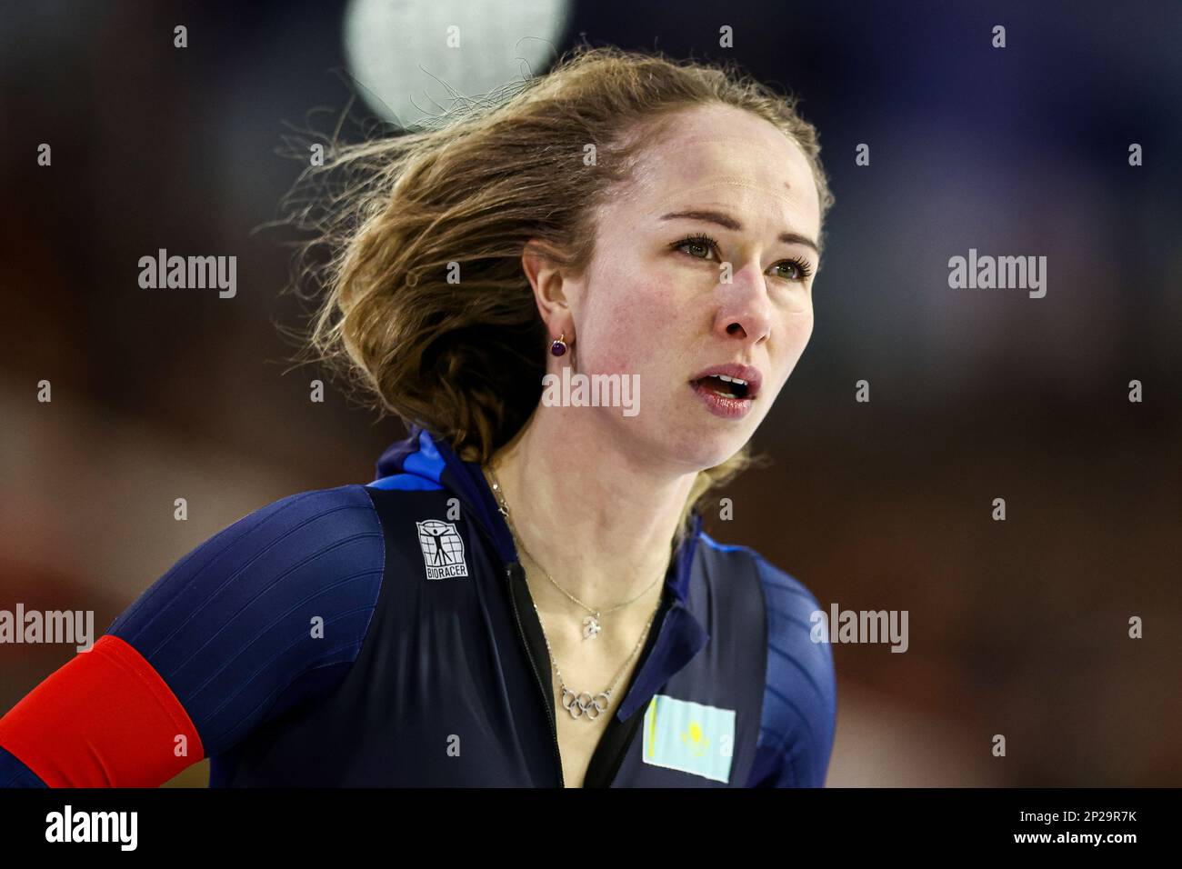 HERENVEEN - Ellia Smeding (GBR) during the 1000 meters for women at the ...