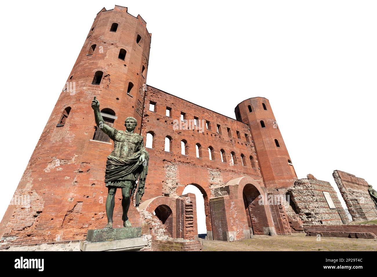 Ancient Roman ruins of Palatine gate and towers (Porta Palatina ...