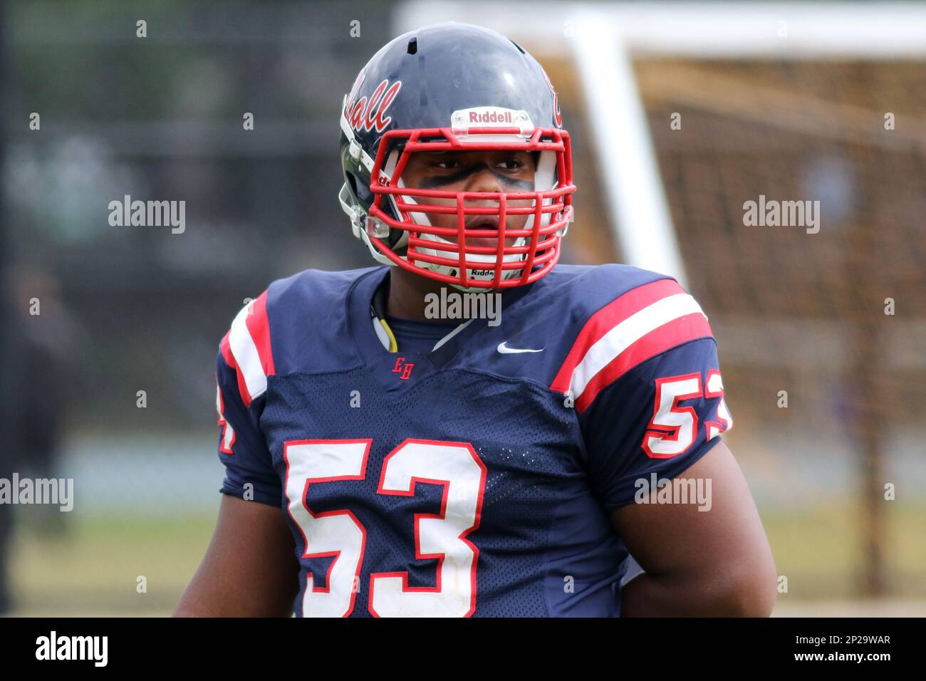 Erasmus Hall Dutchmen Selwin Wilks #53 is seen against the Flushing Red ...