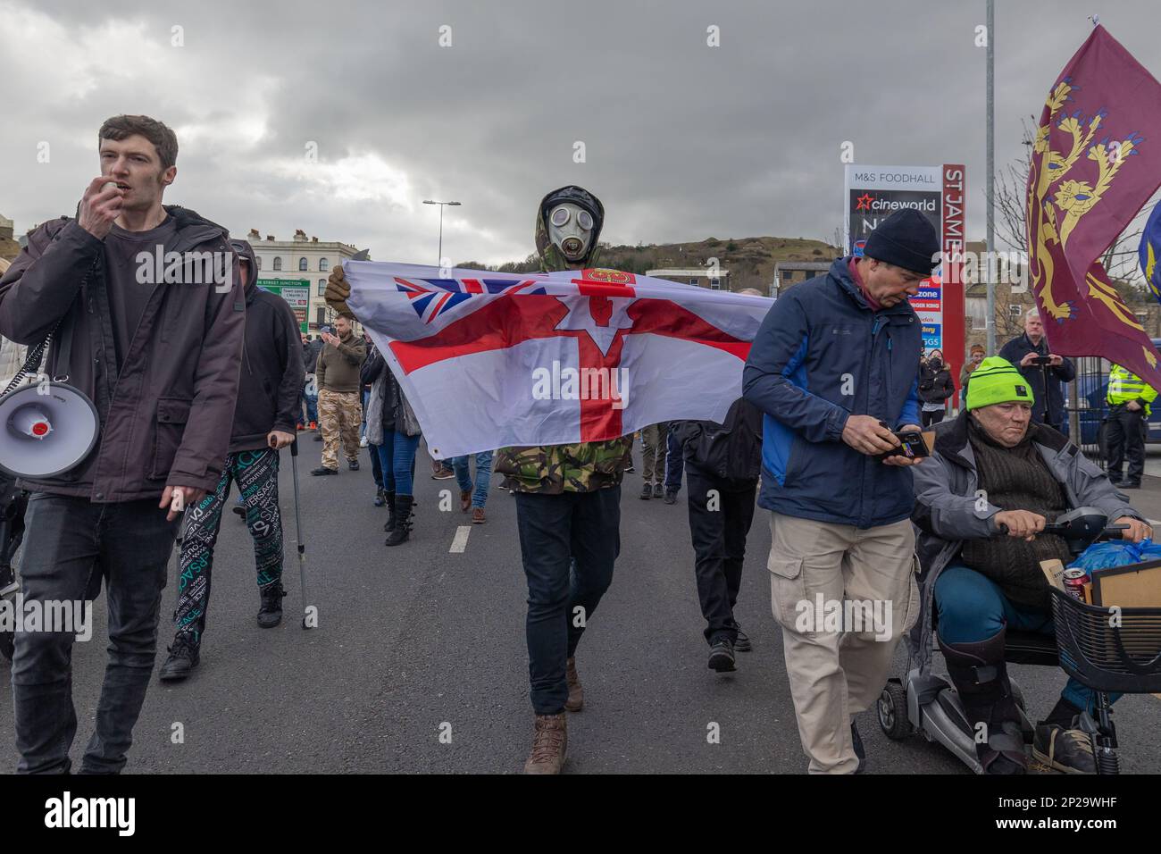 Dover, UK. 4th Mar, 2023. Far right groups protest at Dover against the ...