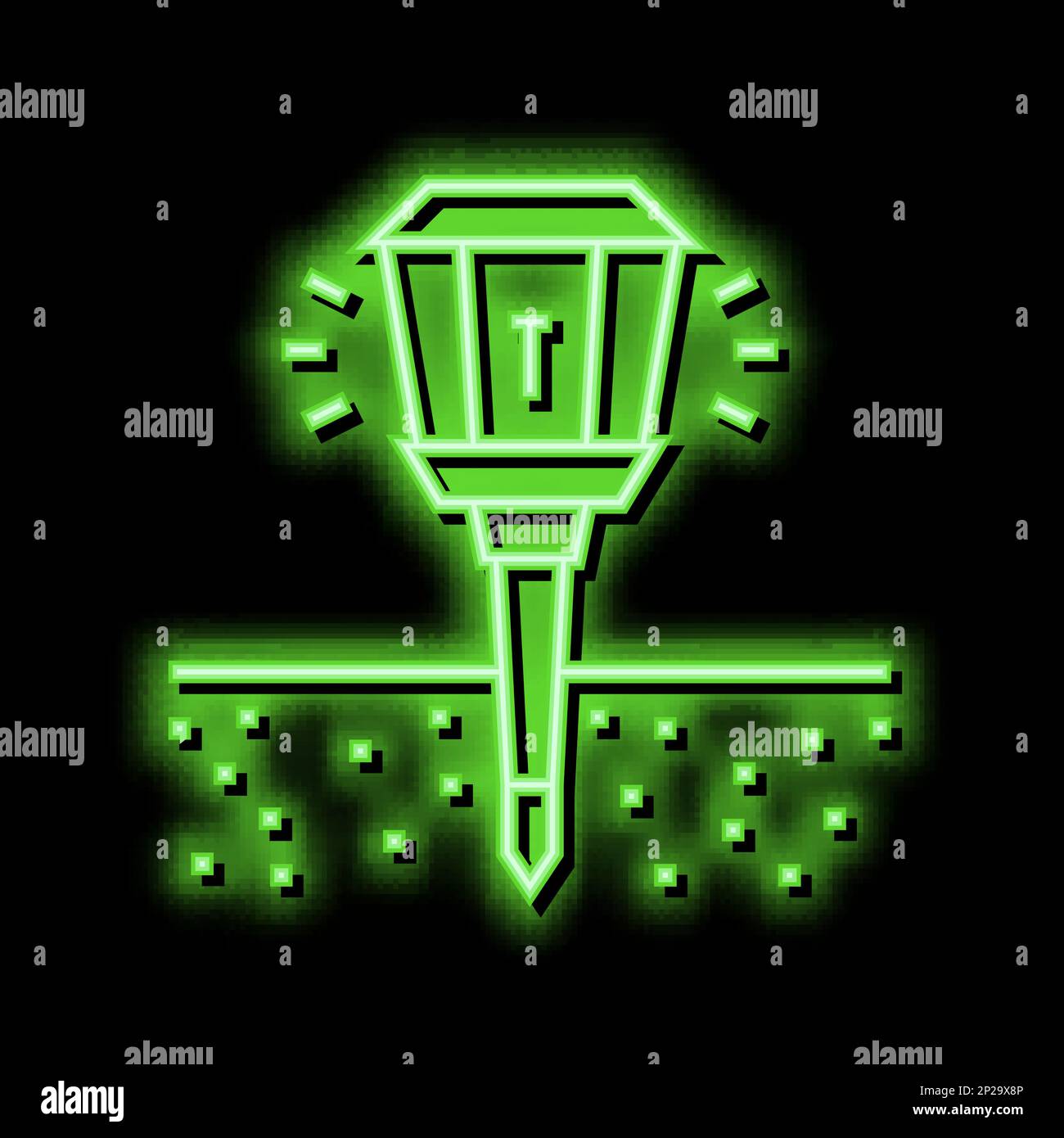 sonic repeller gardening neon glow icon illustration Stock Vector Image ...