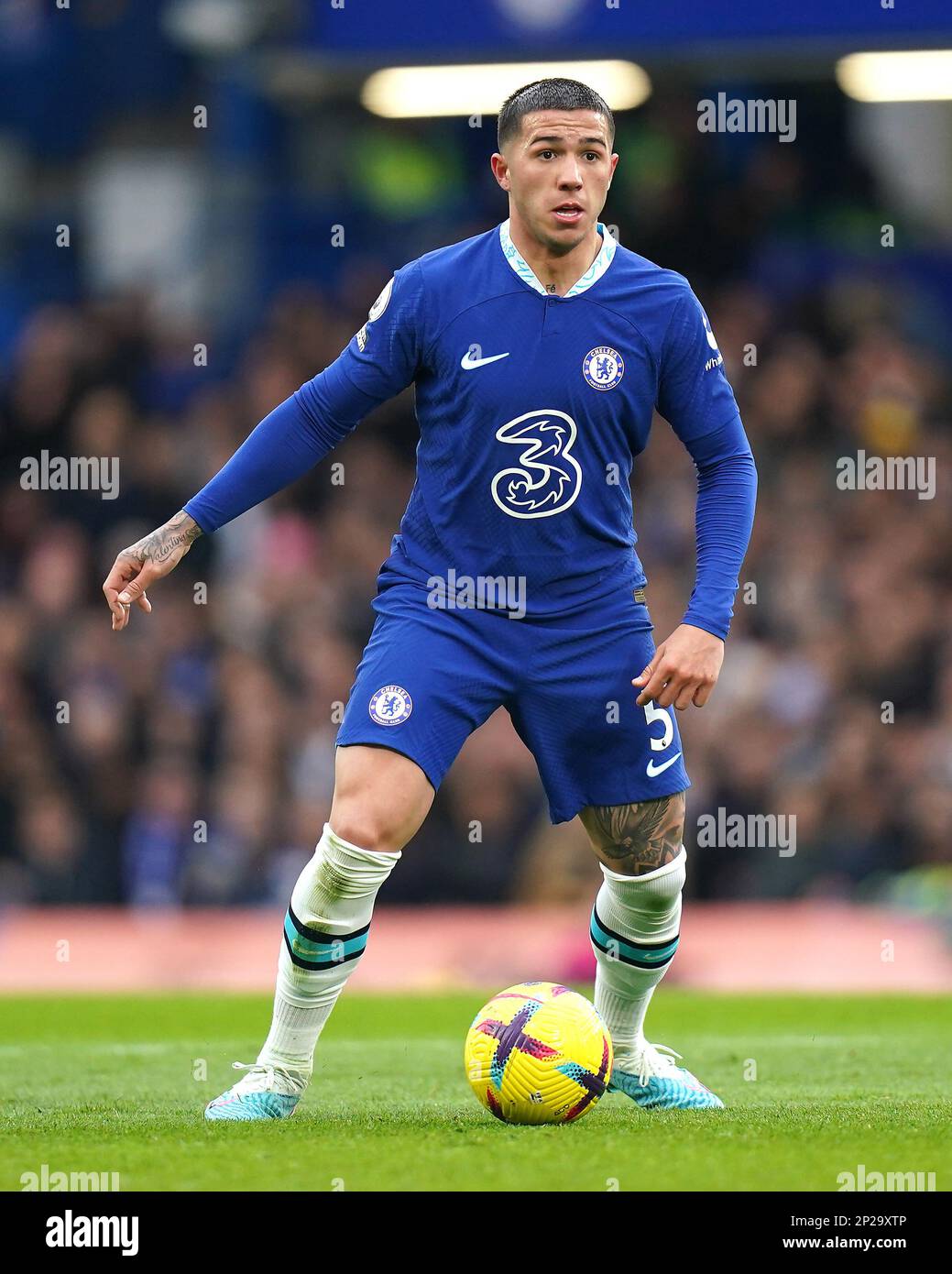 Chelsea's Enzo Fernandez in action during the Premier League match at ...