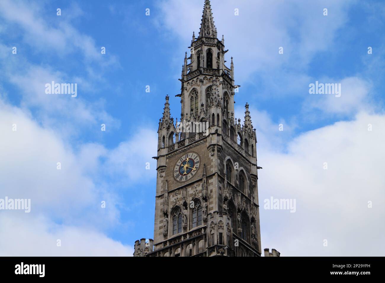 Clock tower of the New Town Hall in Munich, Germany Stock Photo - Alamy