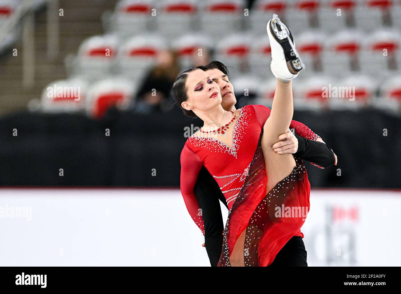 Anita STRAUB & Andreas STRAUB (AUT), during Junior Ice Dance Rhythm ...