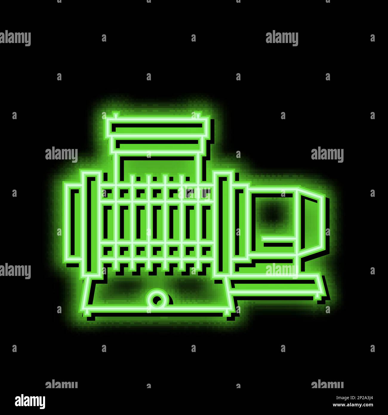 membrane compressor neon glow icon illustration Stock Vector Image ...
