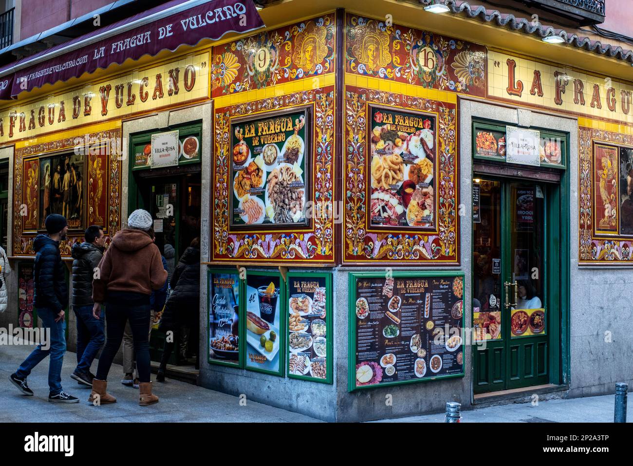 Bars, restaurants and traditional shops in Madrid, Spain Stock Photo ...