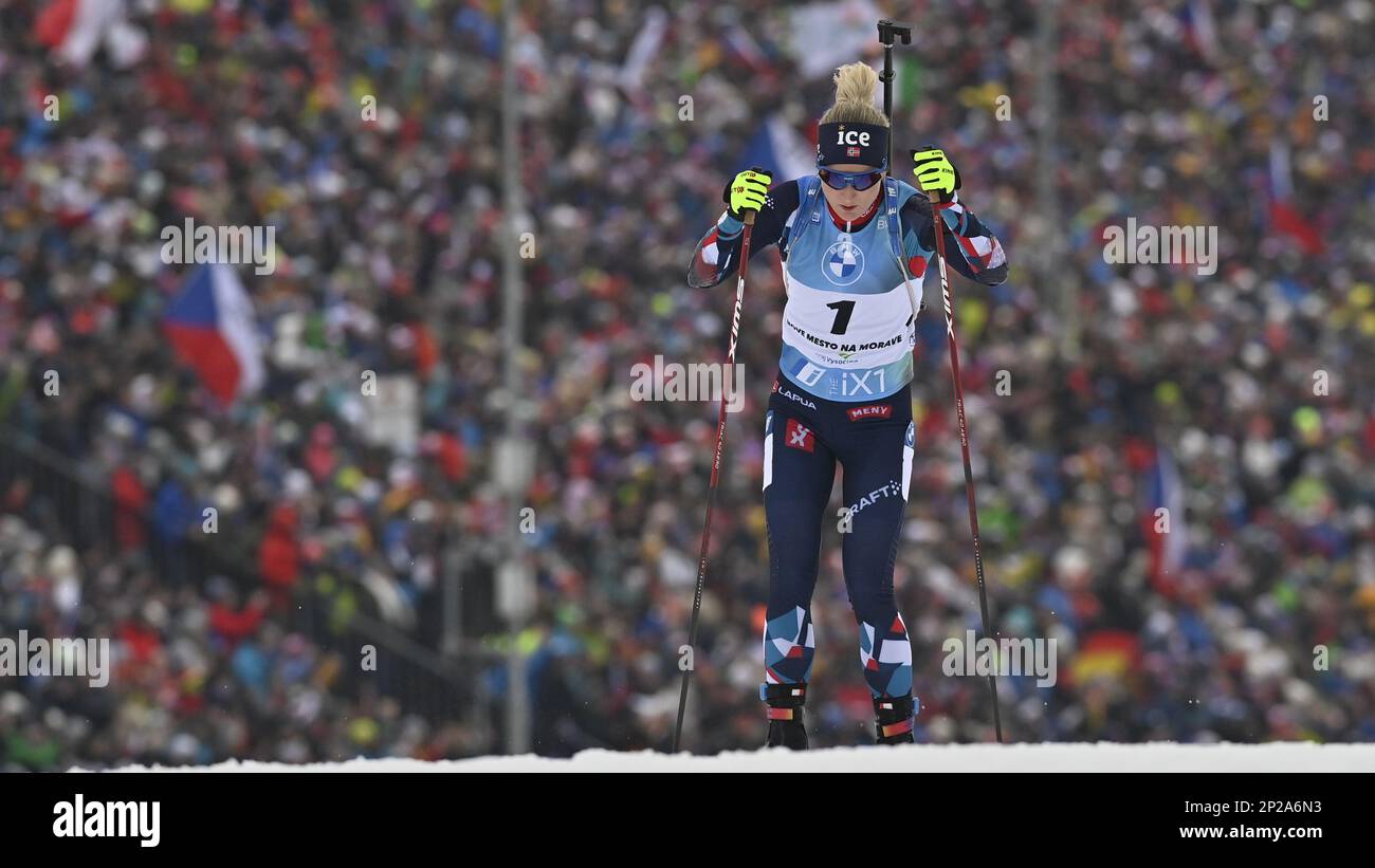 Marte Olsbu Roeiseland of Norway competes during the women's Biathlon ...