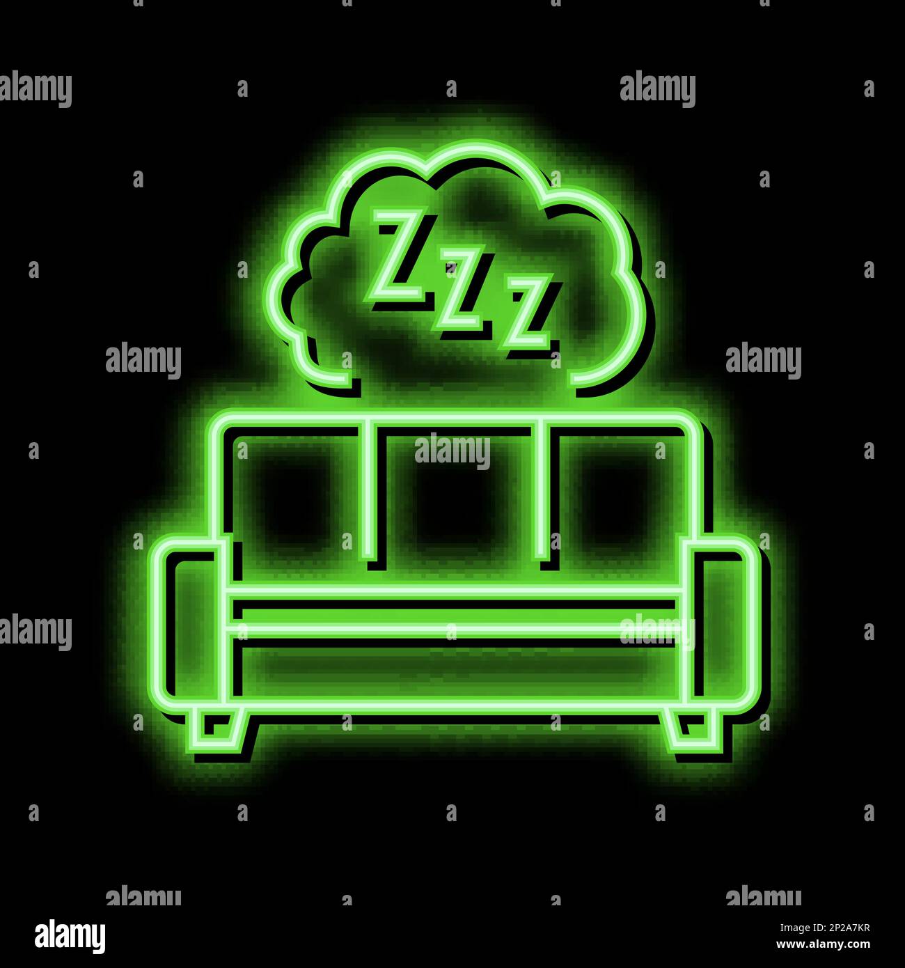 sleeping mens leisure neon glow icon illustration Stock Vector Image ...
