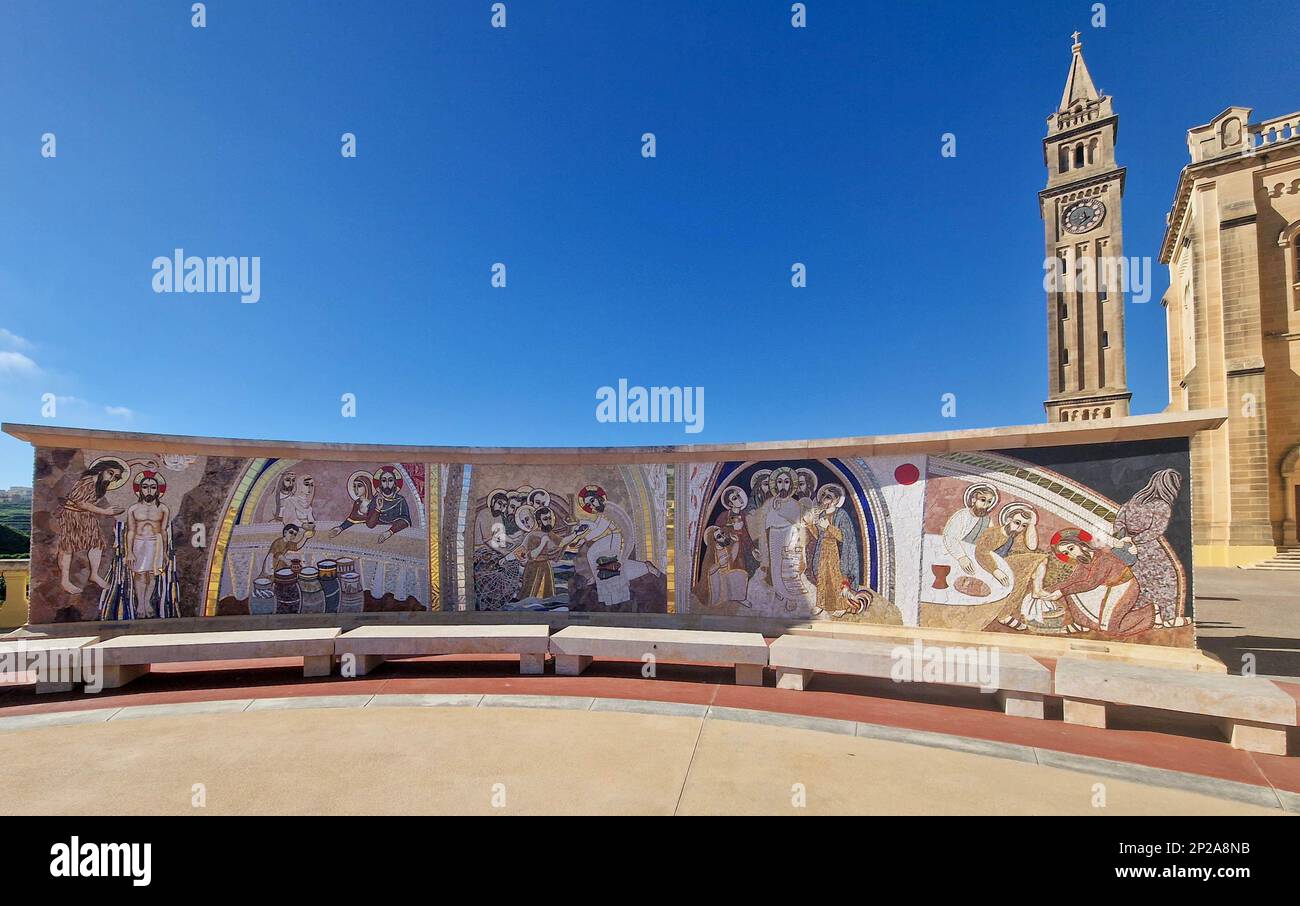 The Mosaic at Ta'Pinu Sanctuary Gozo Malta Stock Photo - Alamy