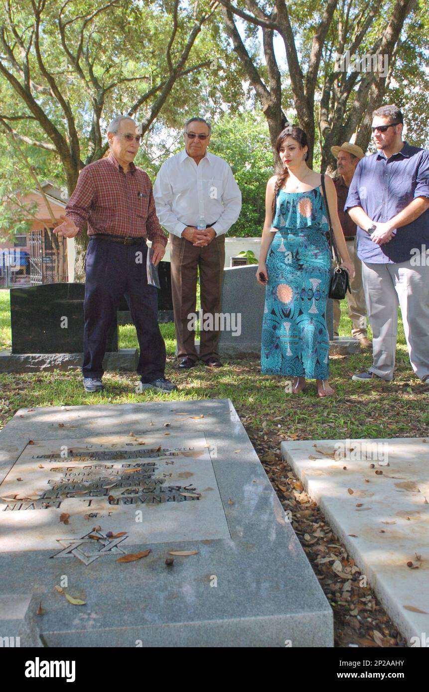 Brownsville Hebrew Cemetery Director Larry Holtzman guides guests ...
