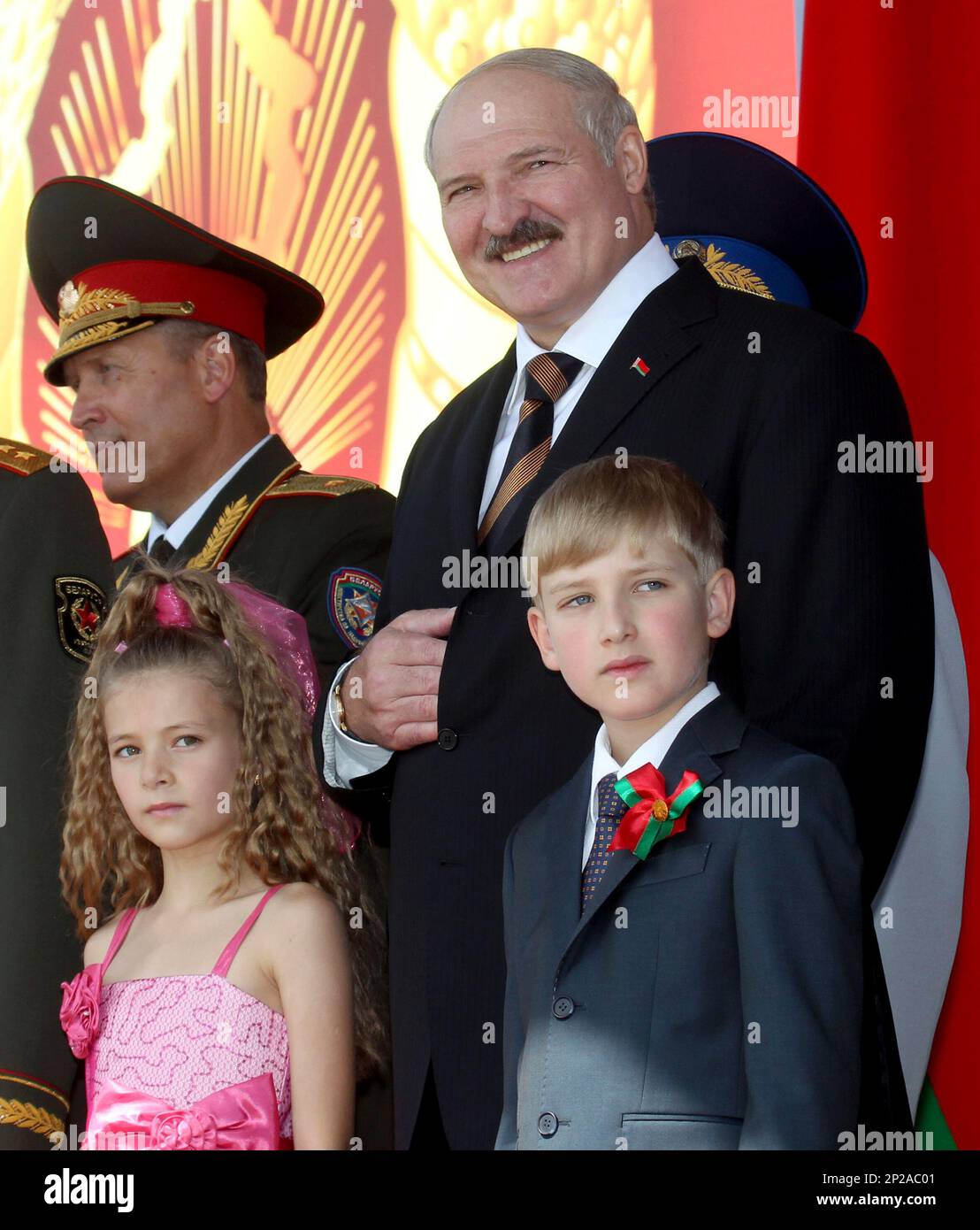 FILE In this Tuesday, July 3, 2012 file photo, Belarusian President Alexander Lukashenko, with ...