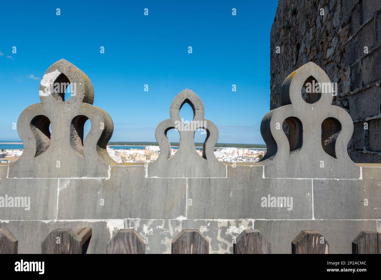 Architectural detail in the battlement of a Castle Stock Photo - Alamy