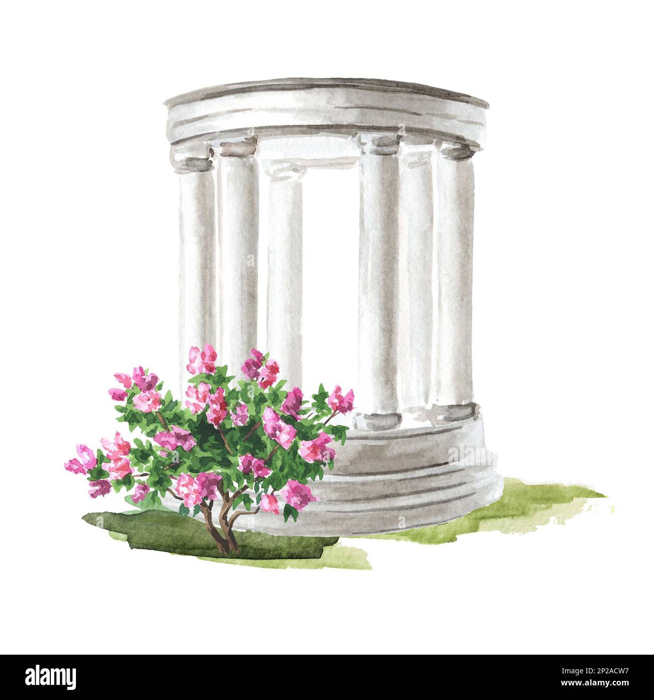 Park architecture. Garden decorative Rotunda. Landscape design , Hand ...