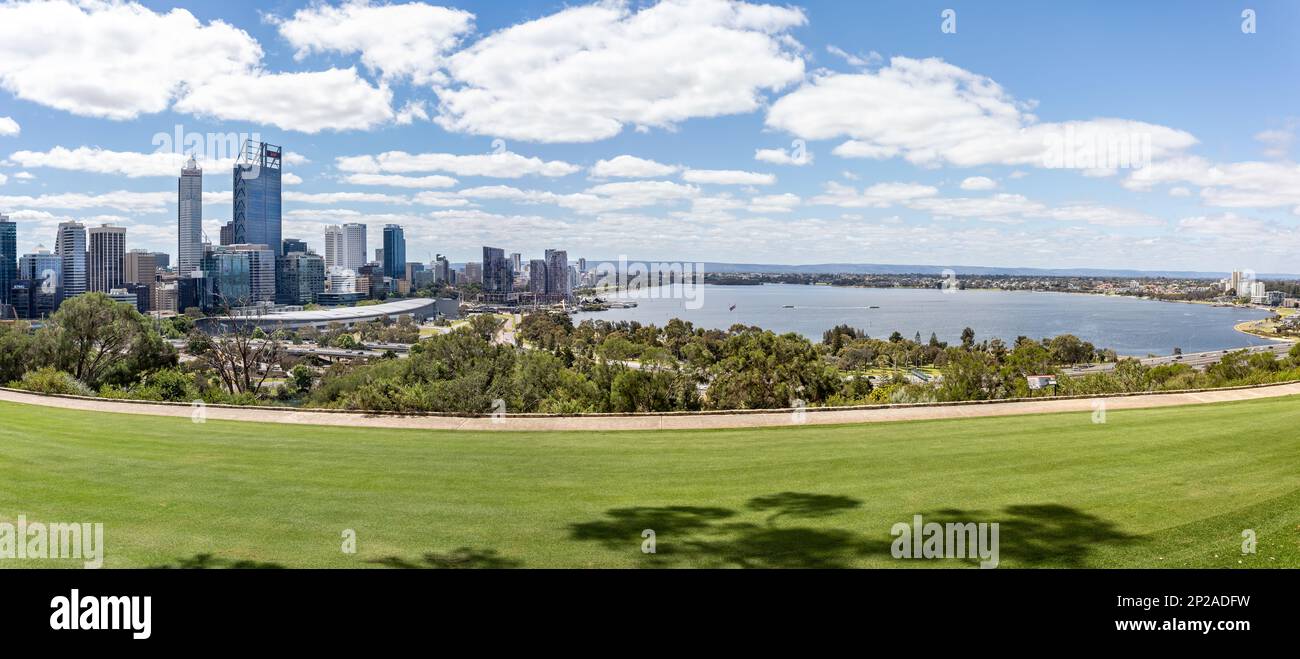 Panorama view of Perth Central Business District taken from Kings Park ...