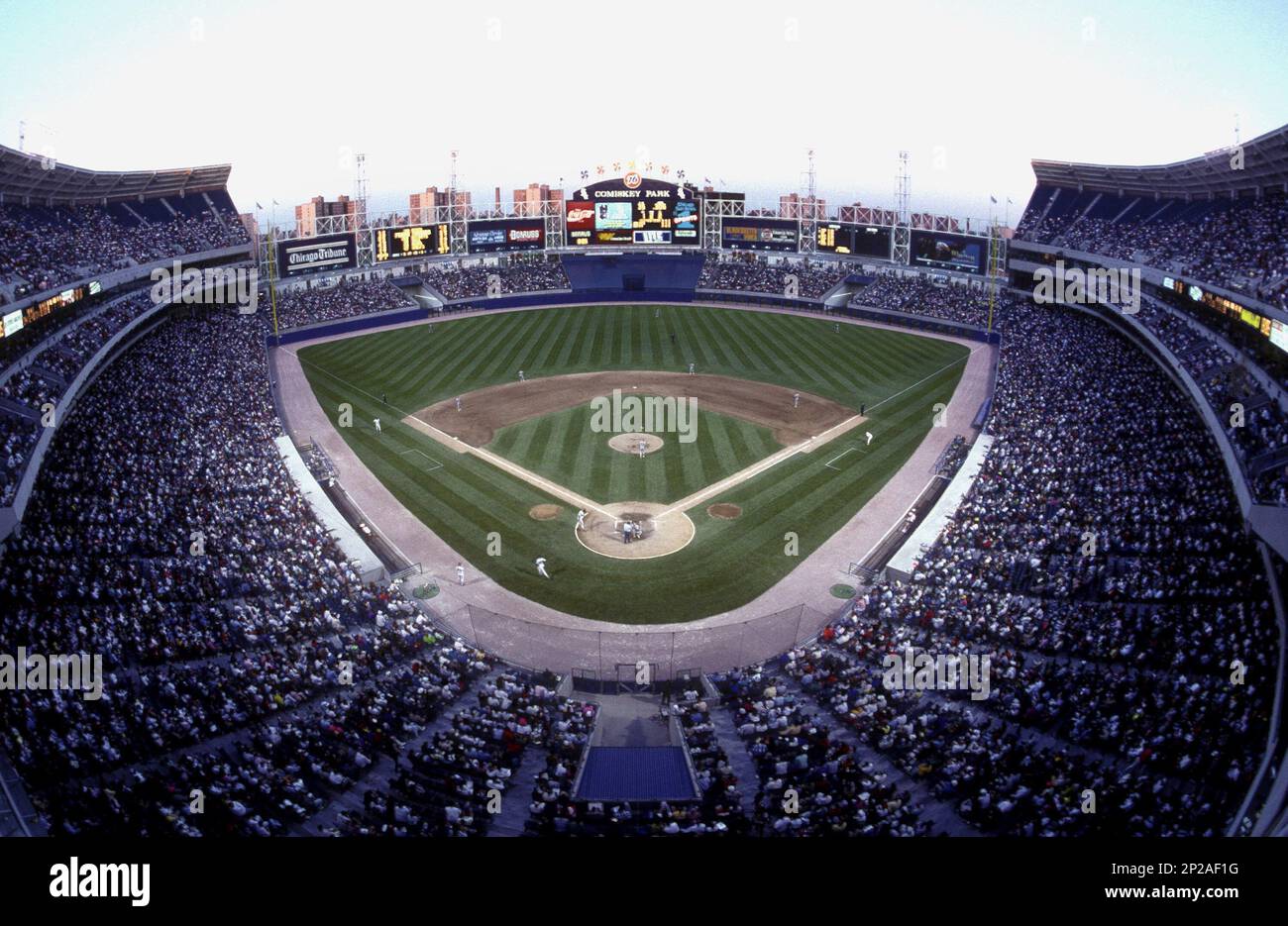 An interior panoramic view of U. S. Cellular Field, home of the Chicago White Sox, in 1990. (Al ...