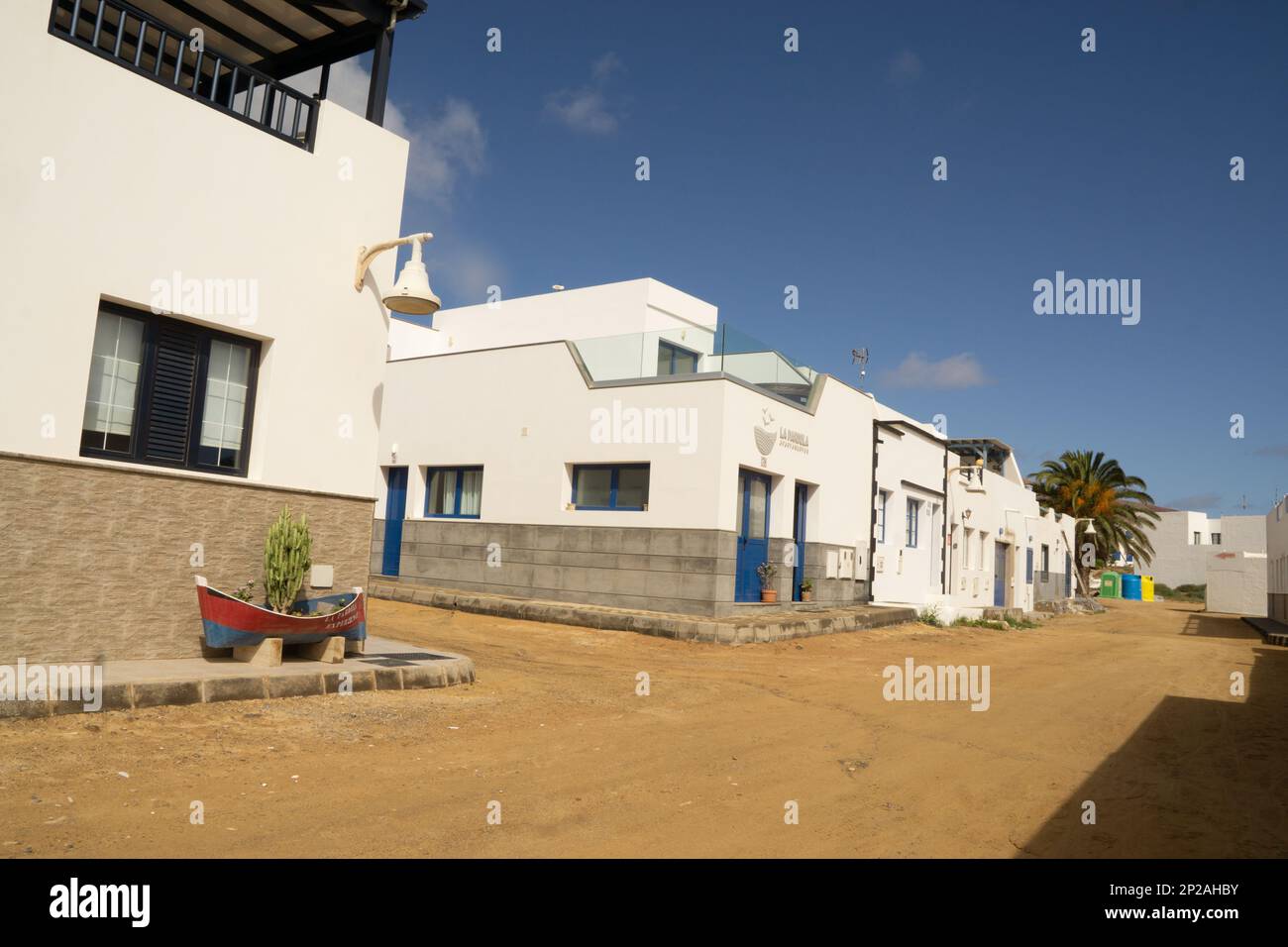 Caleta de Sebo, main village on the island of La Graciosa, Canary ...