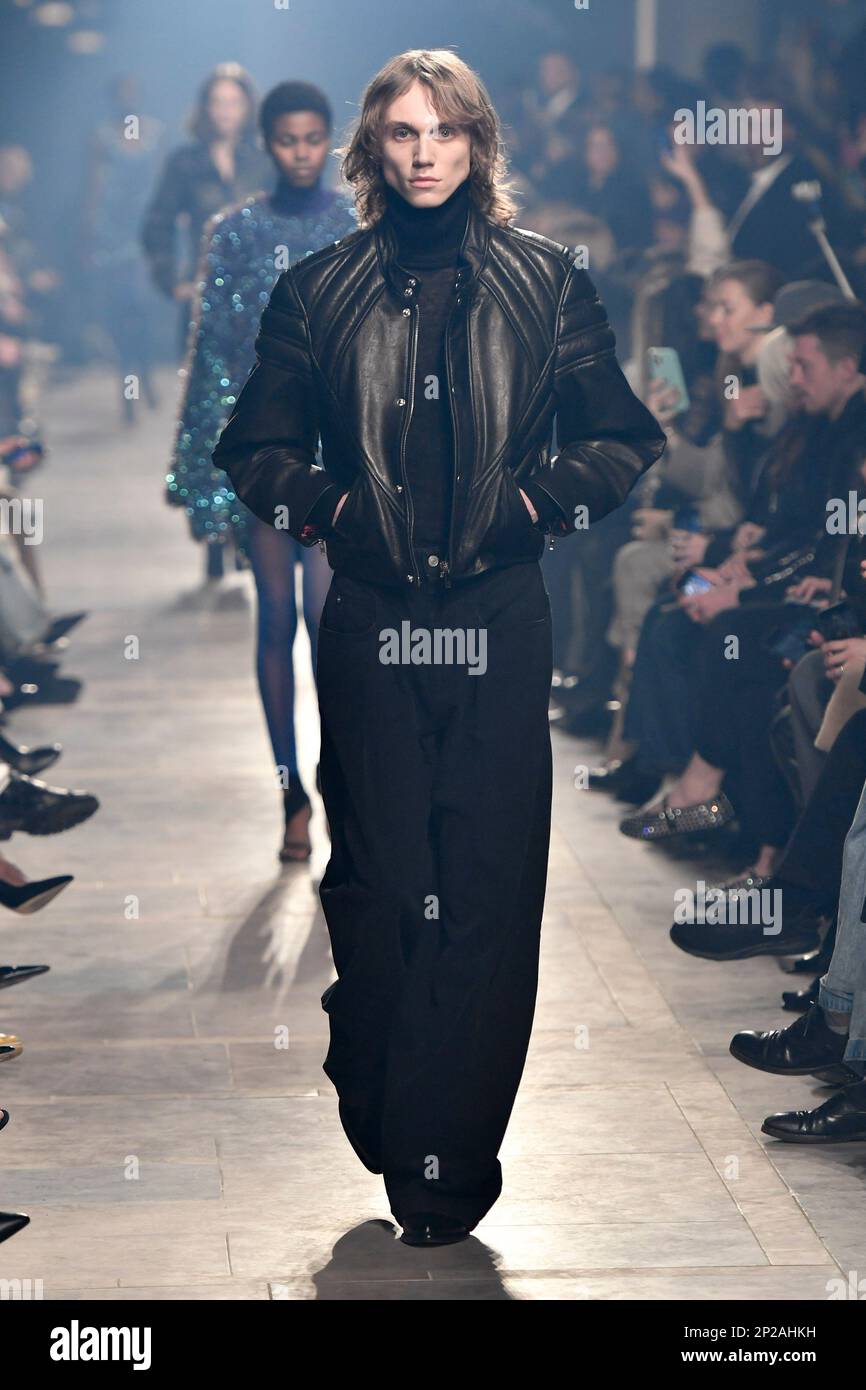 Model Ruben Pol on the runway at the Isabel Marant fashion show during ...