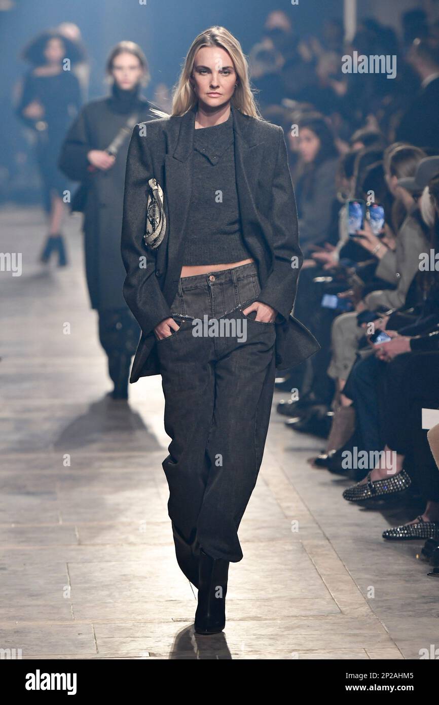 Model Caroline Trentini on the runway at the Isabel Marant fashion show ...