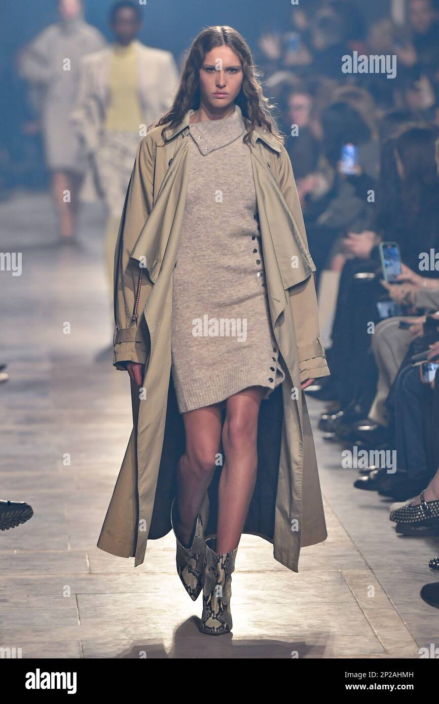 Model Angelina Kendall on the runway at the Isabel Marant fashion show ...