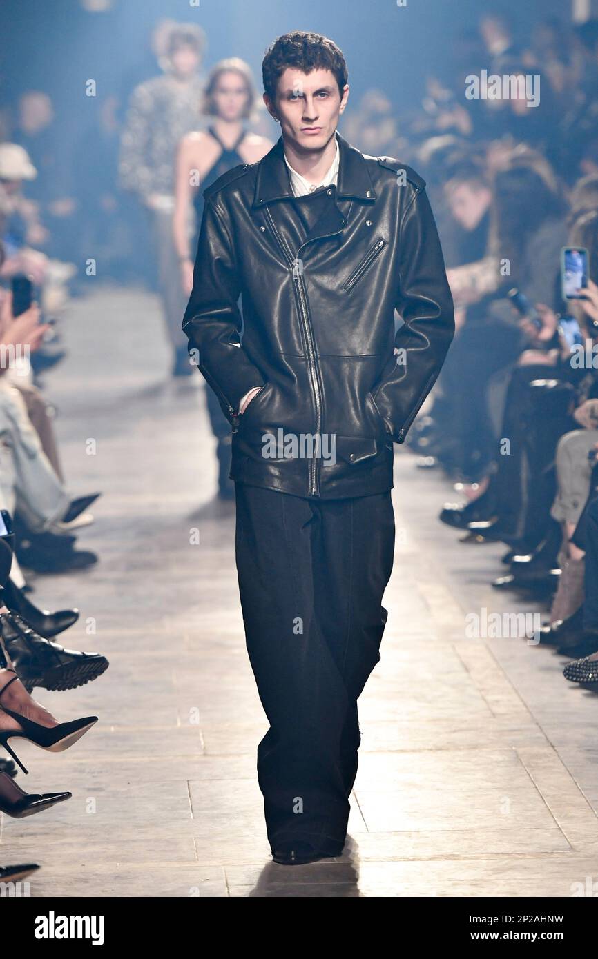 Model Henry Kitcher on the runway at the Isabel Marant fashion show ...