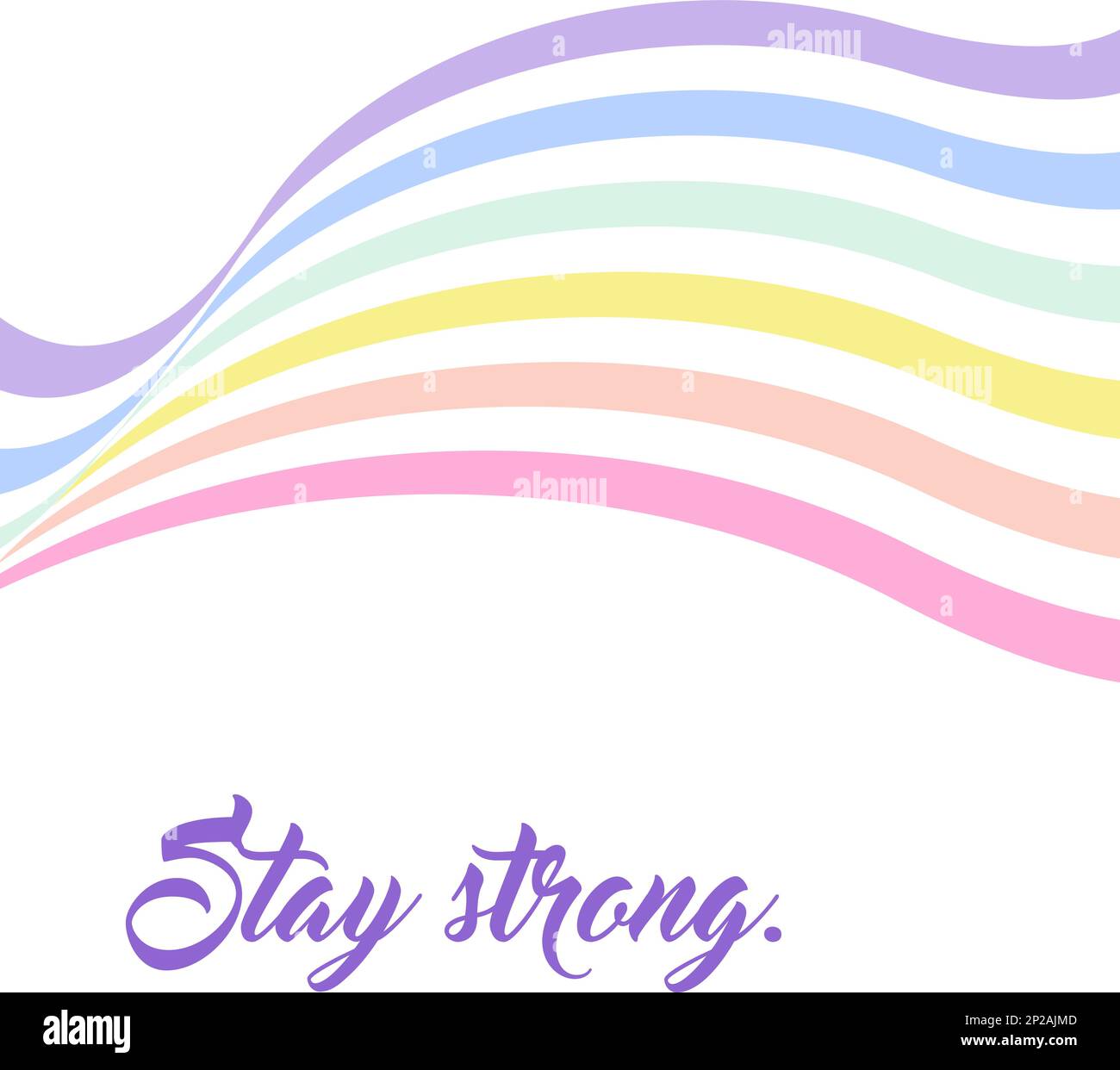Pastel rainbow background, inspirational quote lettering - Stay strong ...