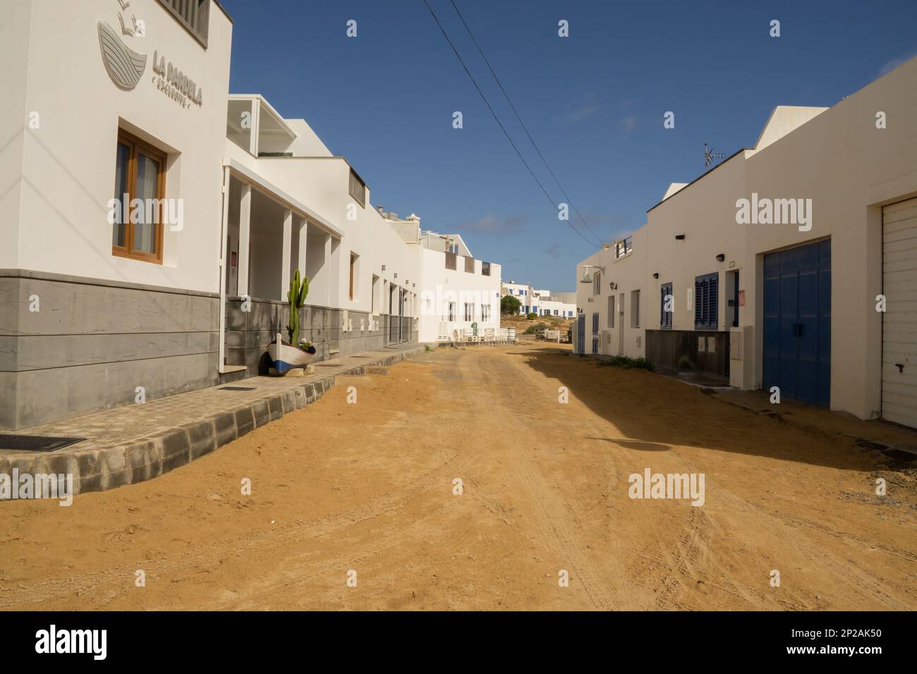 Caleta de Sebo, main village on the island of La Graciosa, Canary ...