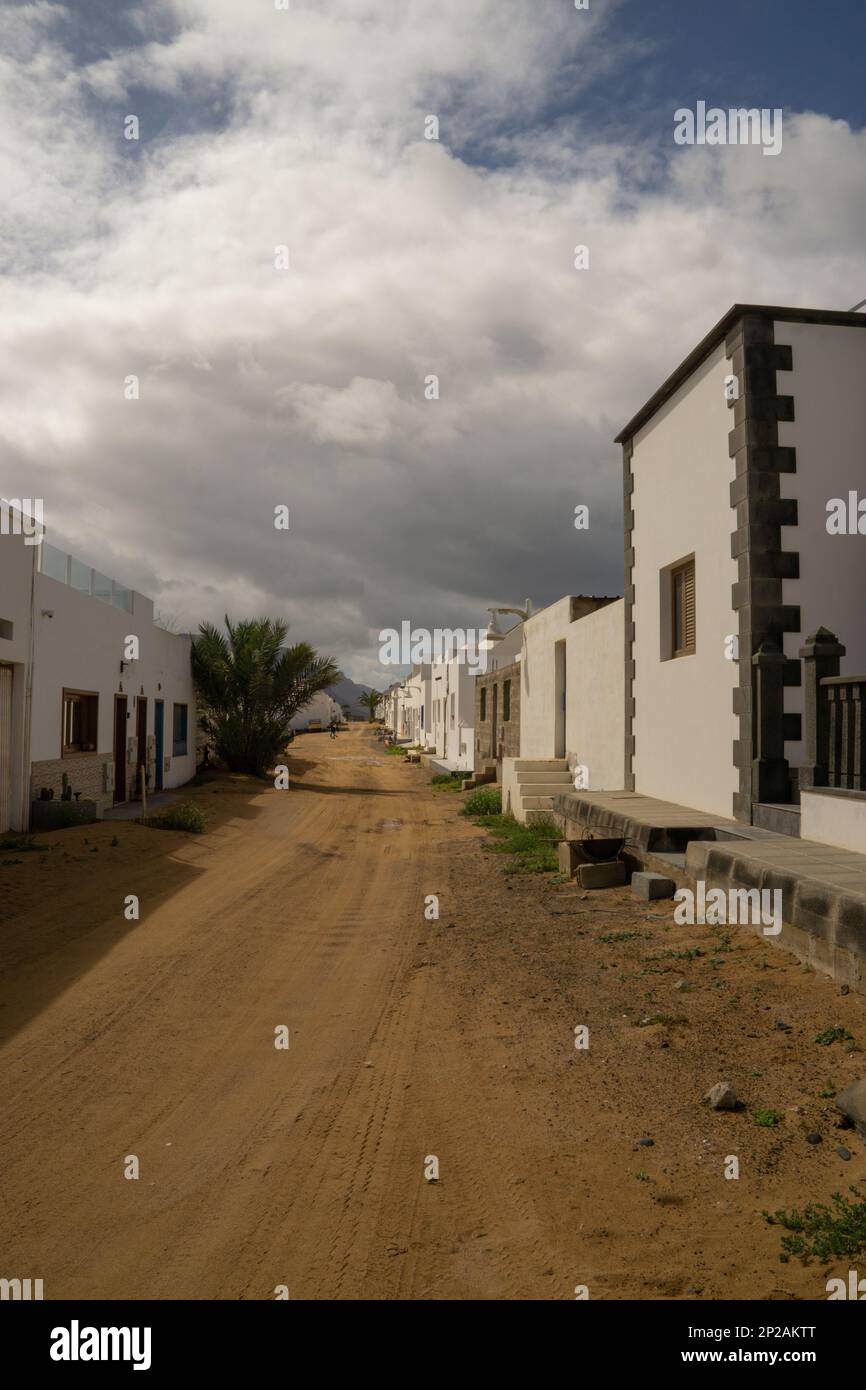 Caleta de Sebo, main village on the island of La Graciosa, Canary ...
