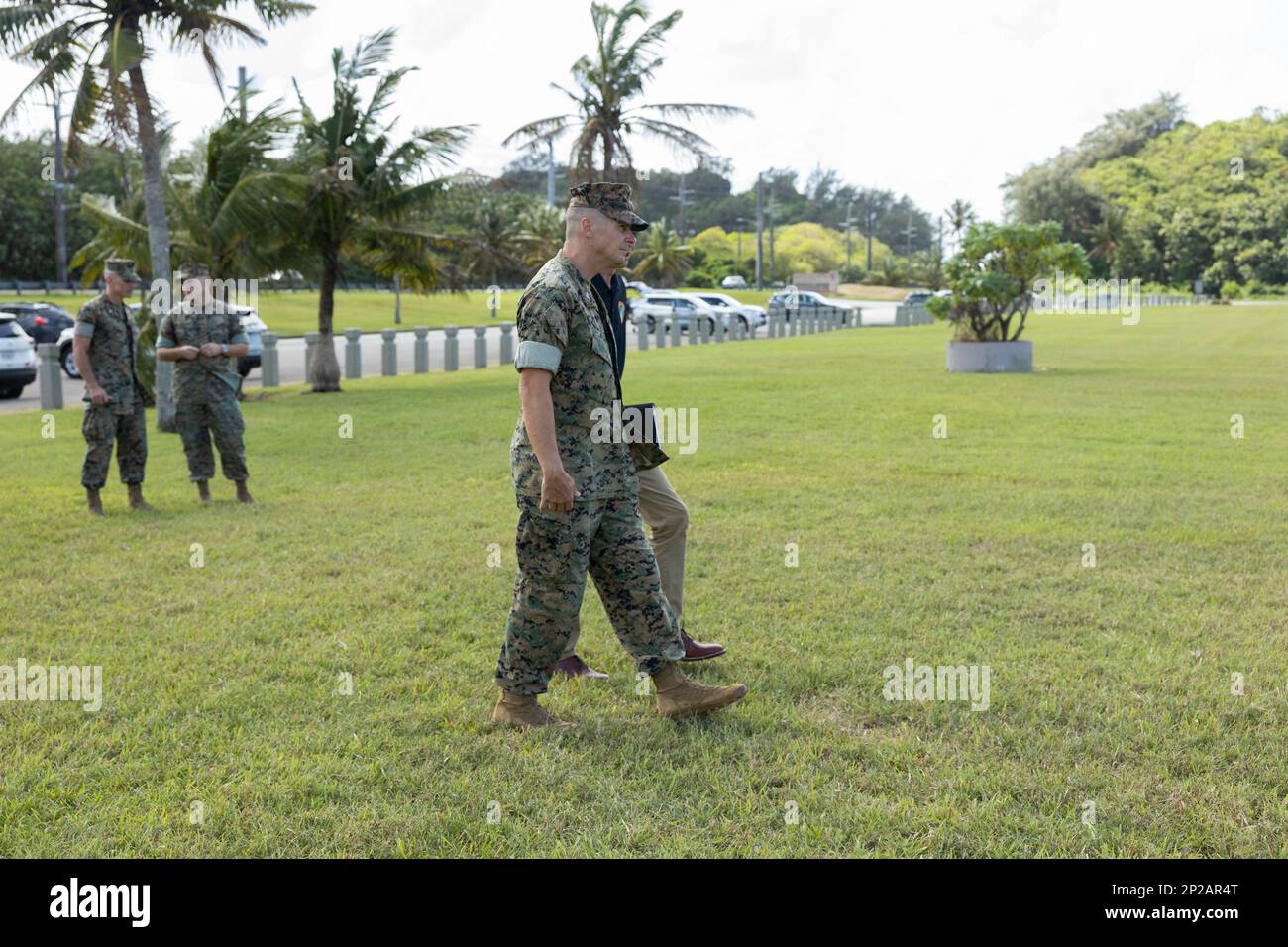 Col. Christopher L. Bopp, Commanding Officer of Marine Corps Base Camp Blaz joins Maj. Gen ...