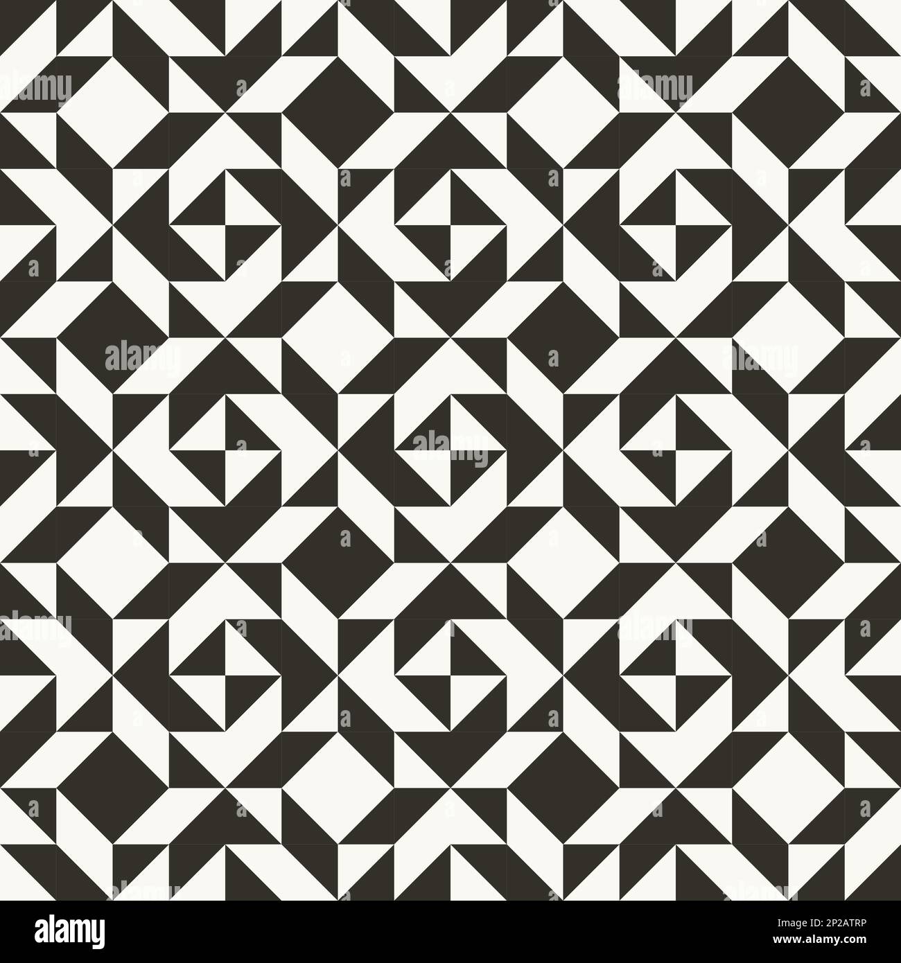 Black and white abstract geometric quilt pattern. High contrast ...