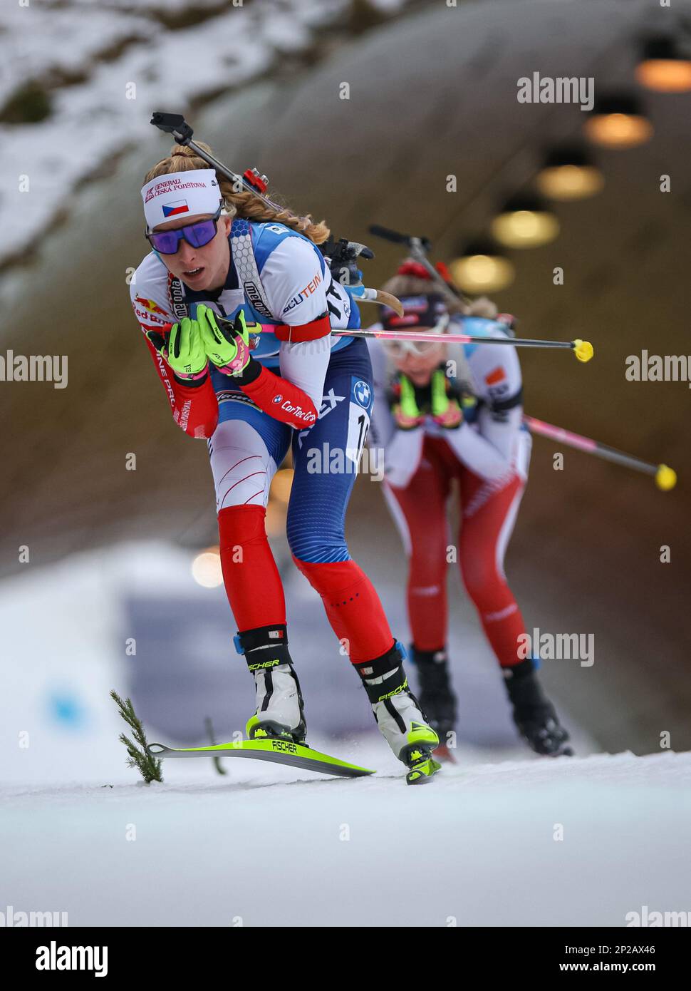 Marketa Davidova of Czech Republic competes during the women's Biathlon ...